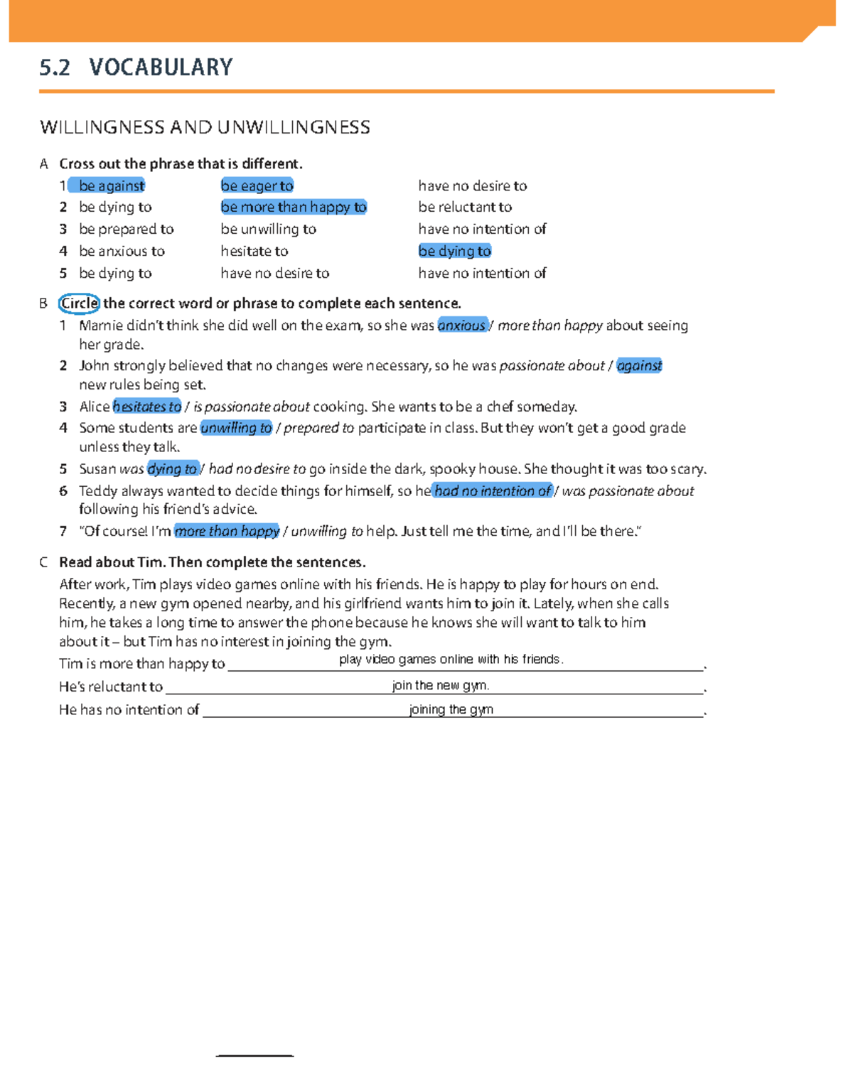 BUS Program Evolve 5 Lesson Plan 5 Vocabulary Exercise - Studocu