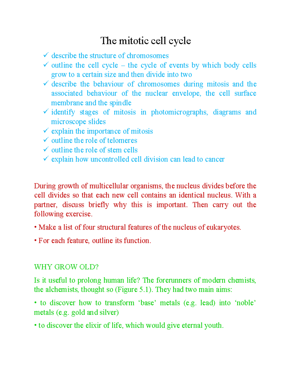 The Mitotic Cell Cycle: Structure, Stages, and Importance (BIO 101 ...