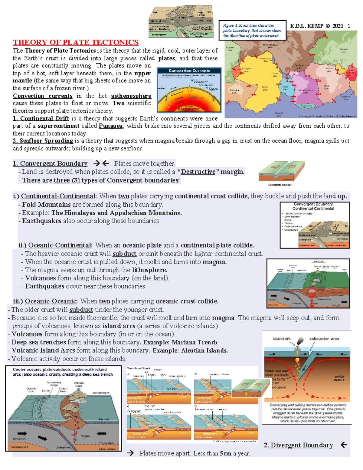 Plate Tectonics: Movement at Boundaries Notes (KDL KEMP) - Studocu