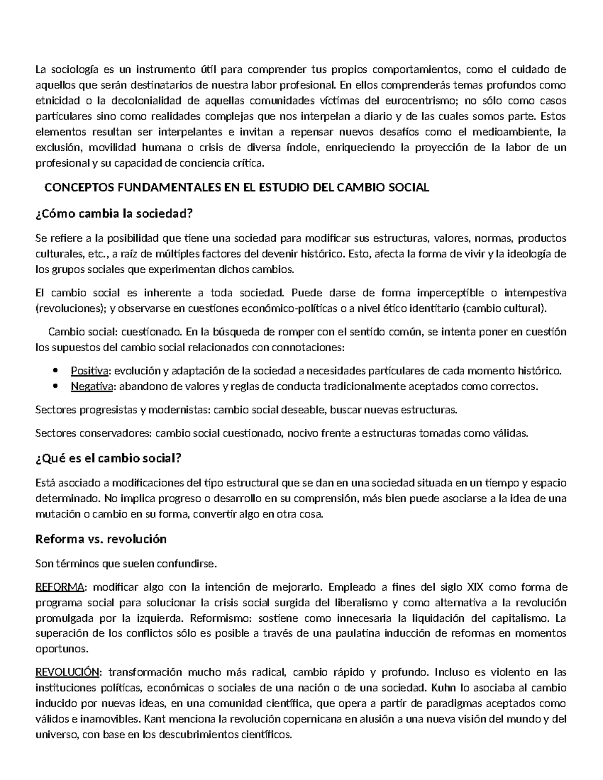 Resumen Socio 4: Cambios Sociales y Modernización en América Latina - Studocu