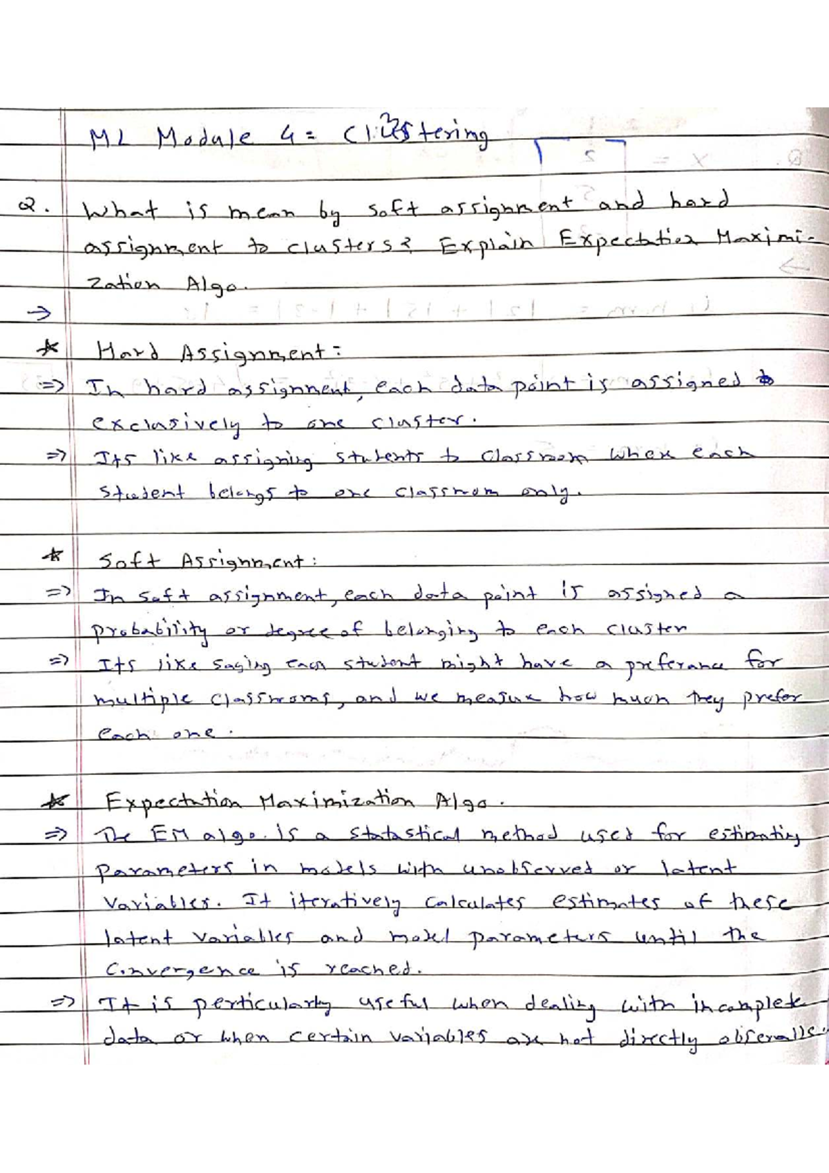 ML Module 4: Hard vs Soft Assignment in Clustering & EM Algorithm - Studocu