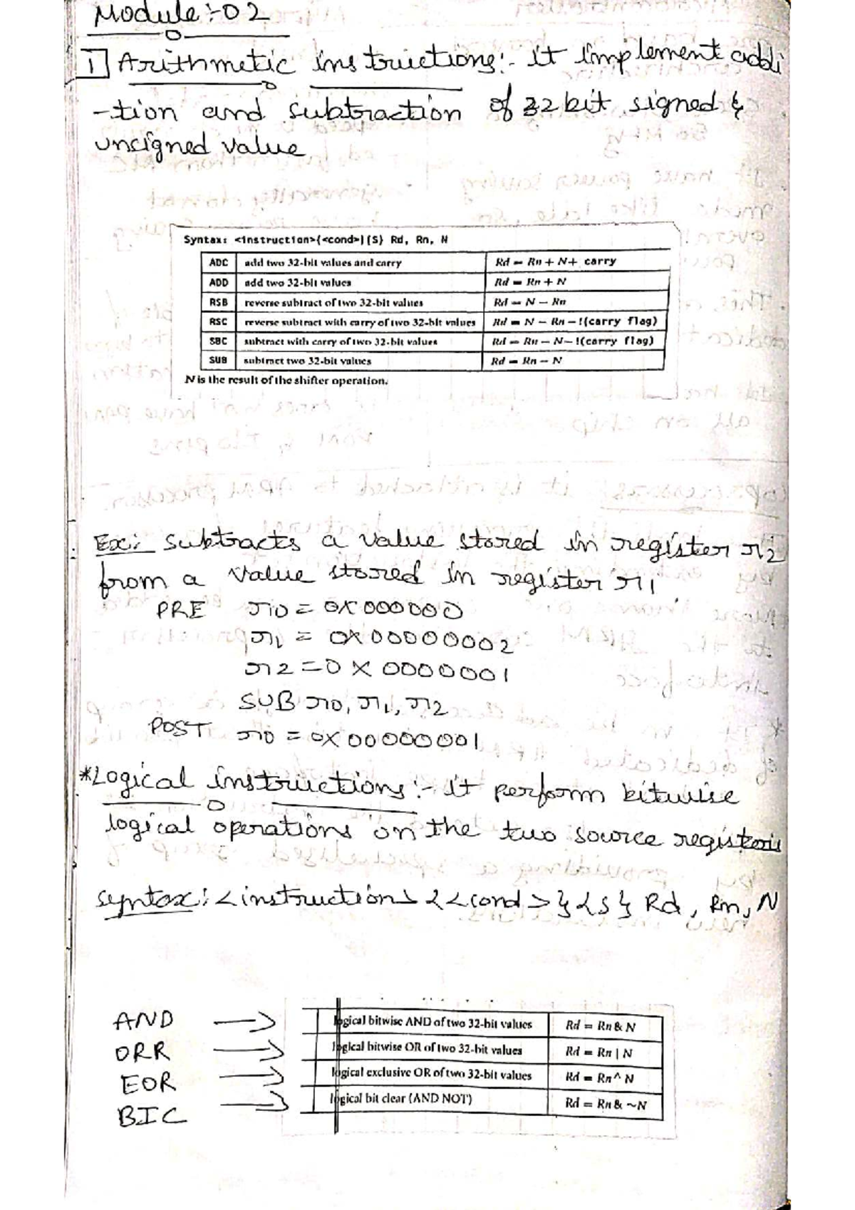 MC MOD-2: Arithmetic and Logical Operations in ARM Assembly - Studocu