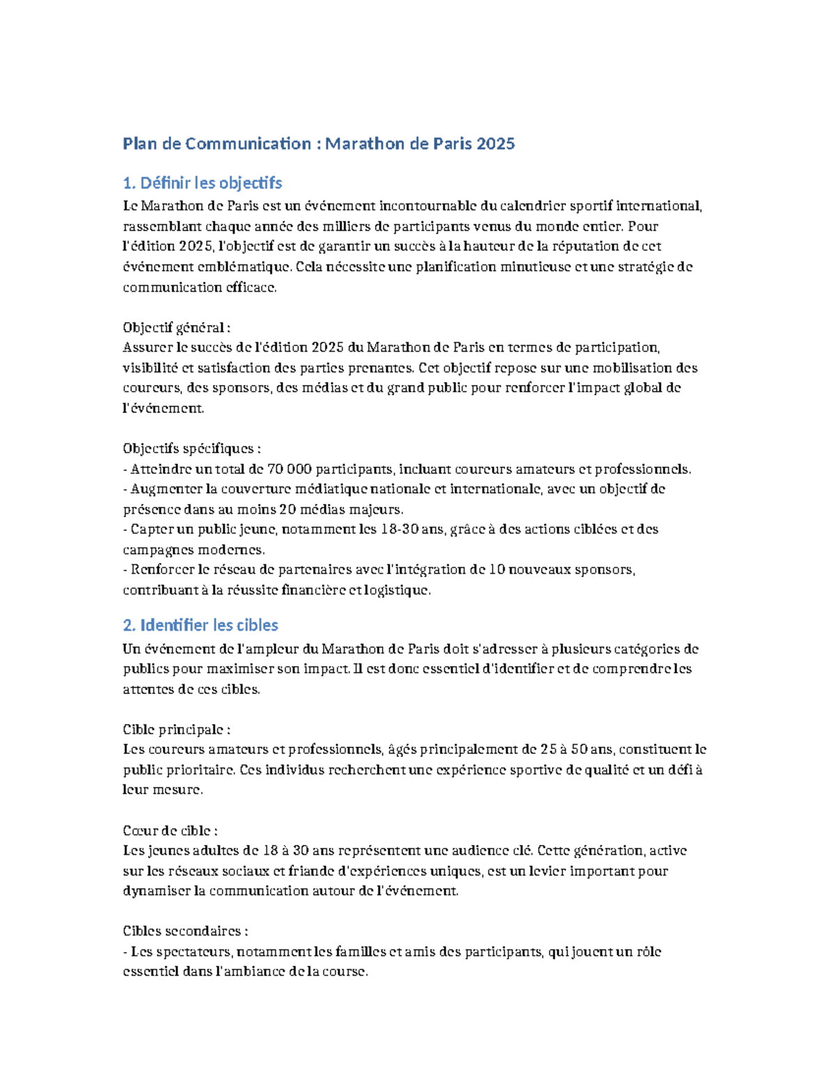 Plan de communication d%C3%A9taill%C3%A9 Marathon Paris 2025 2 - Plan ...