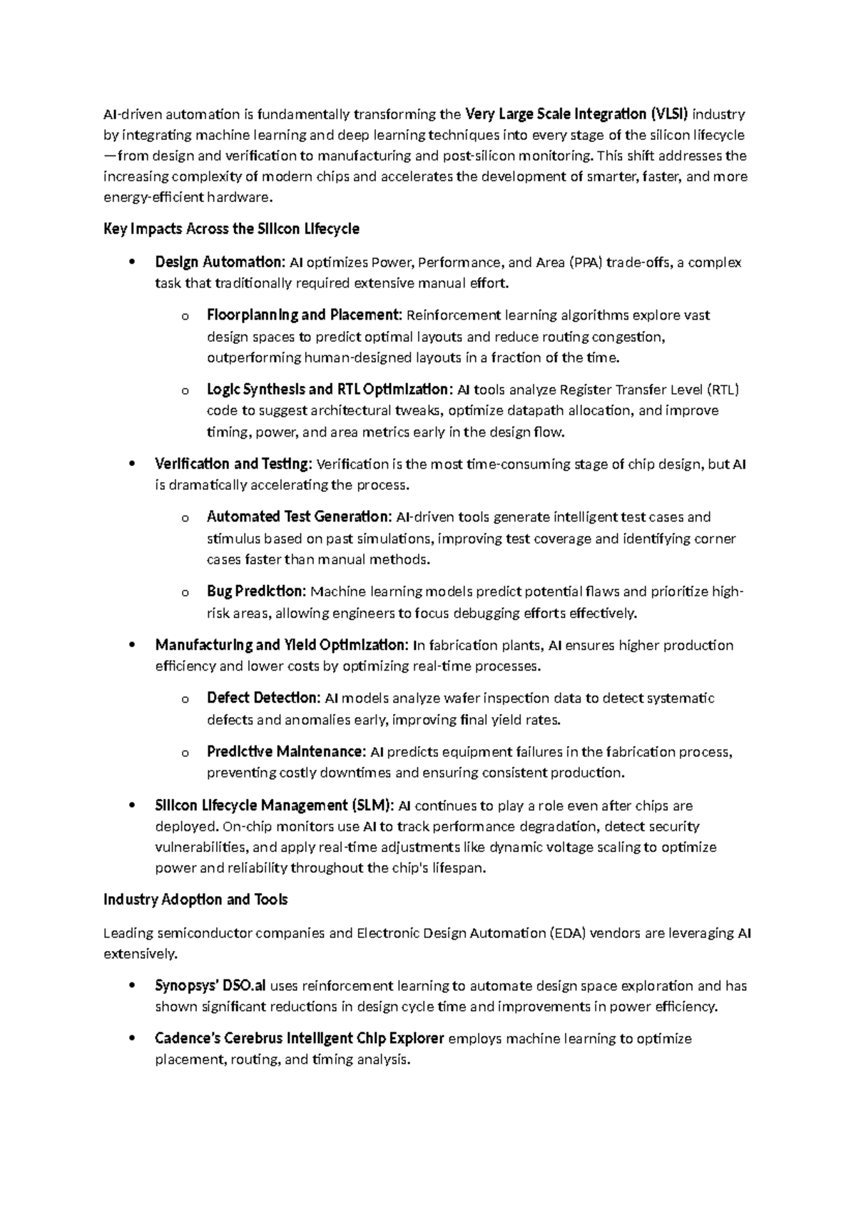 AI in VLSI: Transforming Design & Manufacturing with ML Techniques ...