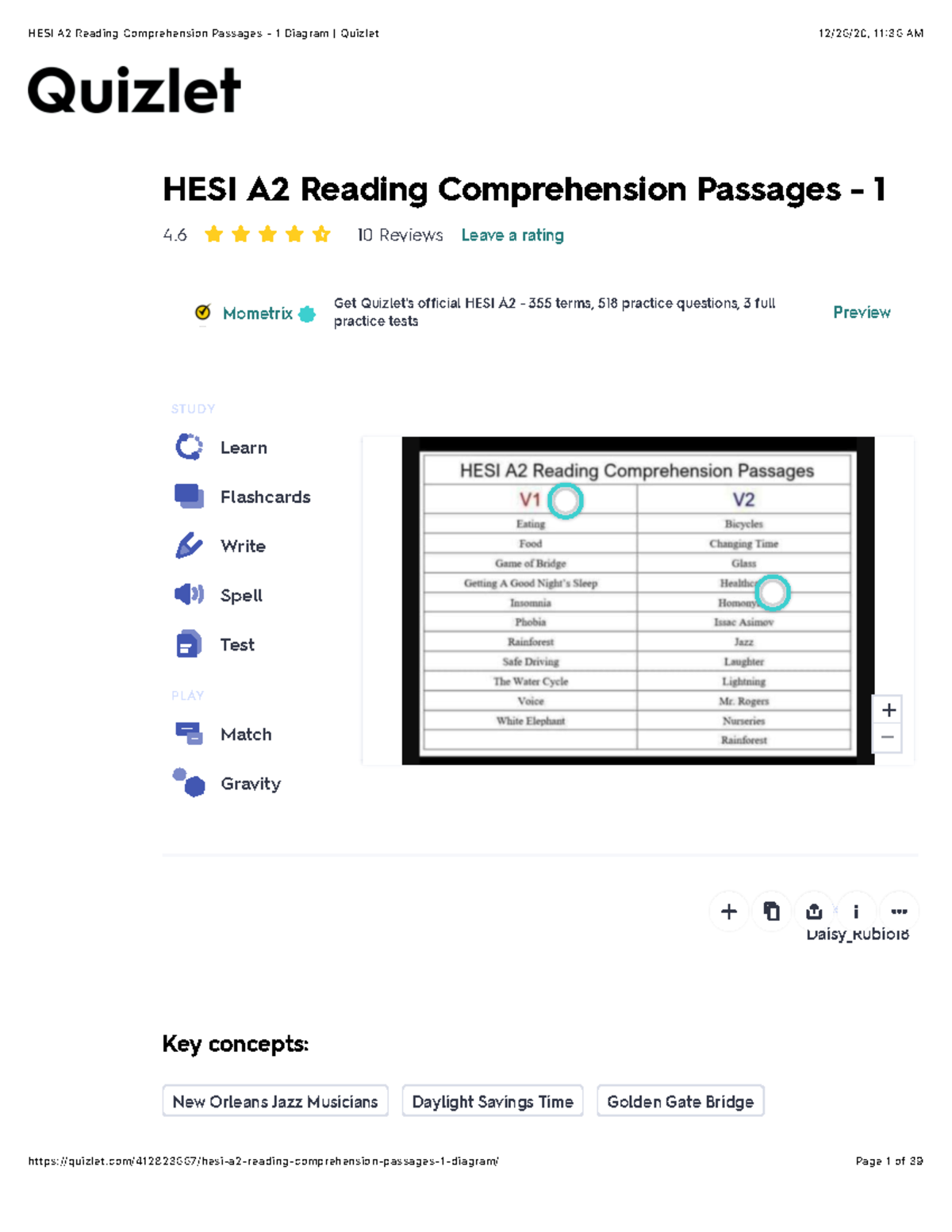 HESI A2 Reading Comprehension Practice Passages - Key Terms & Concepts ...
