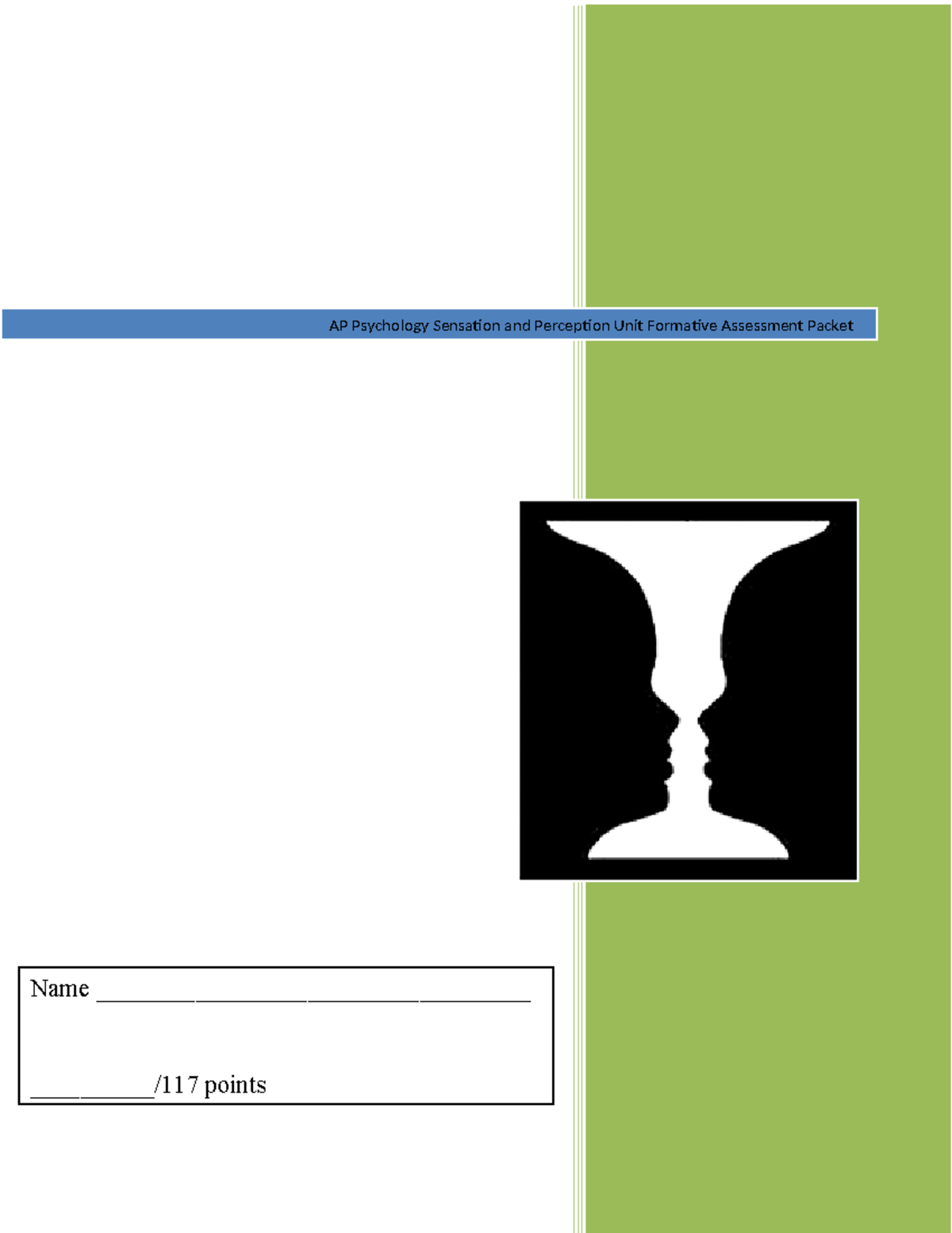 AP Psychology Unit Assessment: Sensation and Perception (Modules 16-21 ...