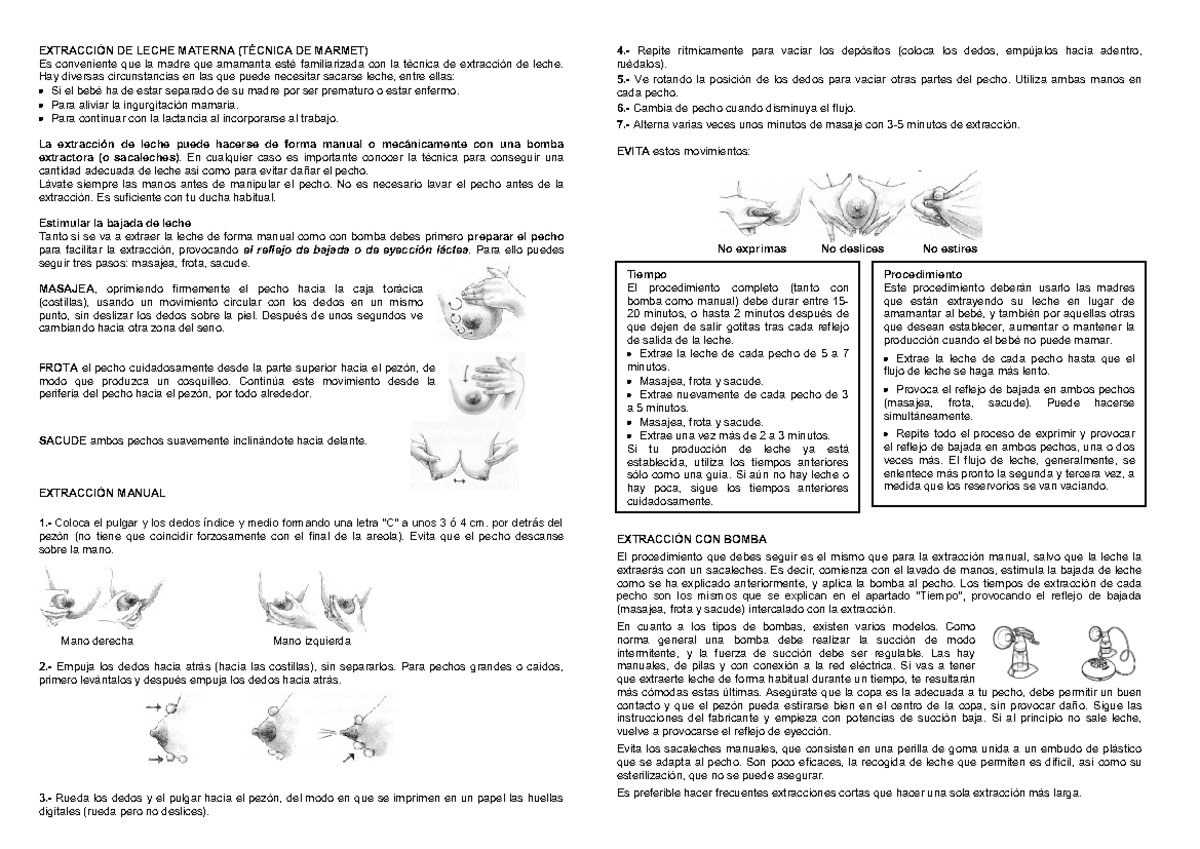 Extracción de Leche Materna: Técnica de Marmet y Procedimiento Eficaz ...