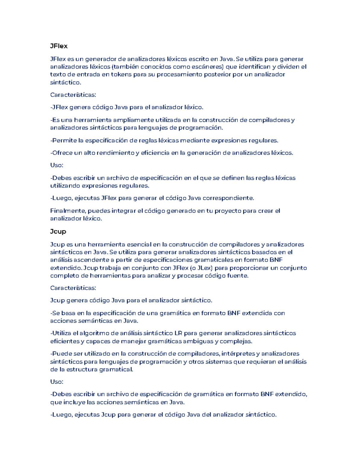 JFlex y Jcup: Generación de Analizadores Léxicos y Sintácticos en Java ...