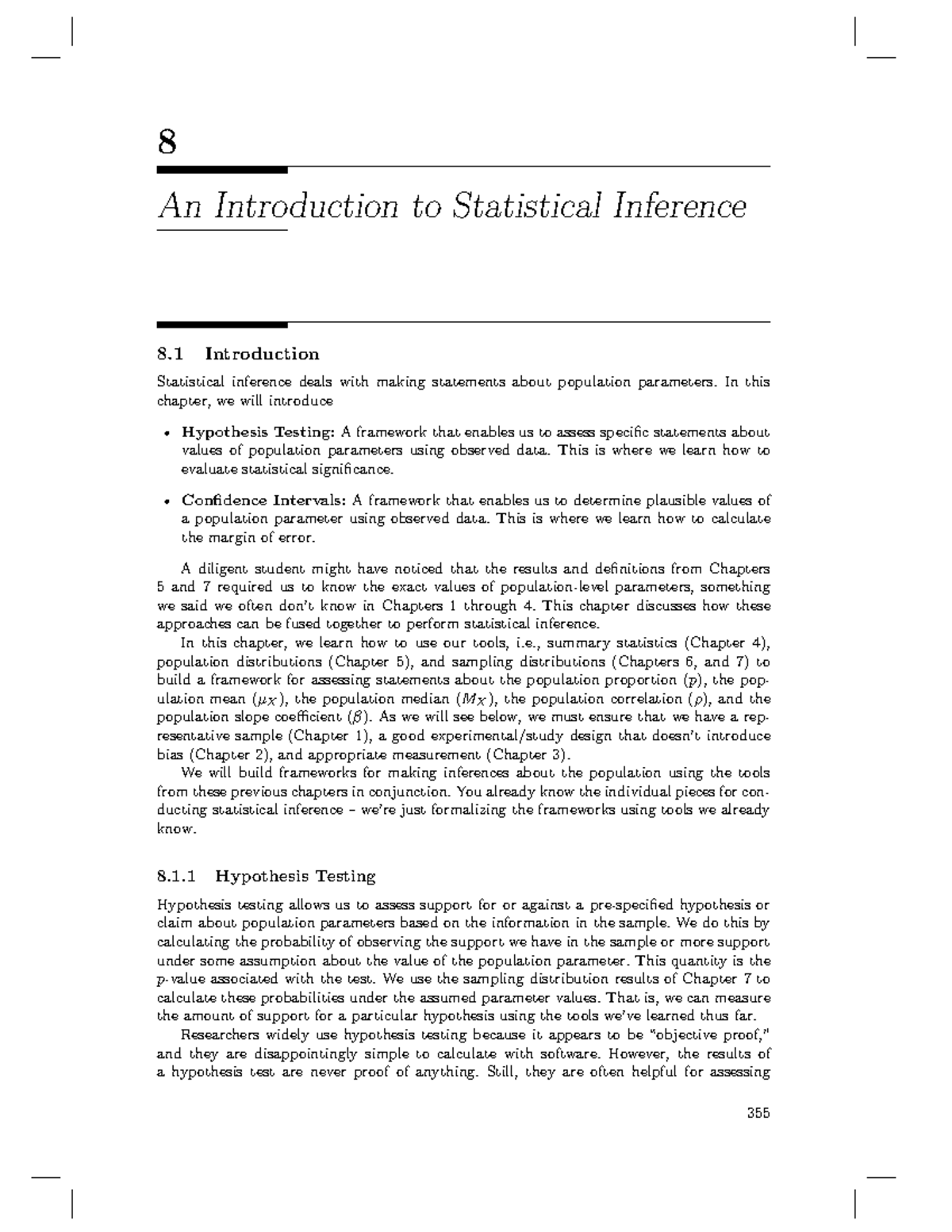 Introduction to Statistical Inference: Hypothesis Testing and CI ...