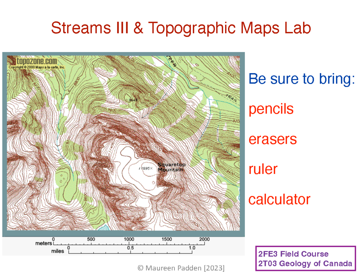 1G03 Lecture 22: Understanding Topographic Maps and Flood Risk F23 ...