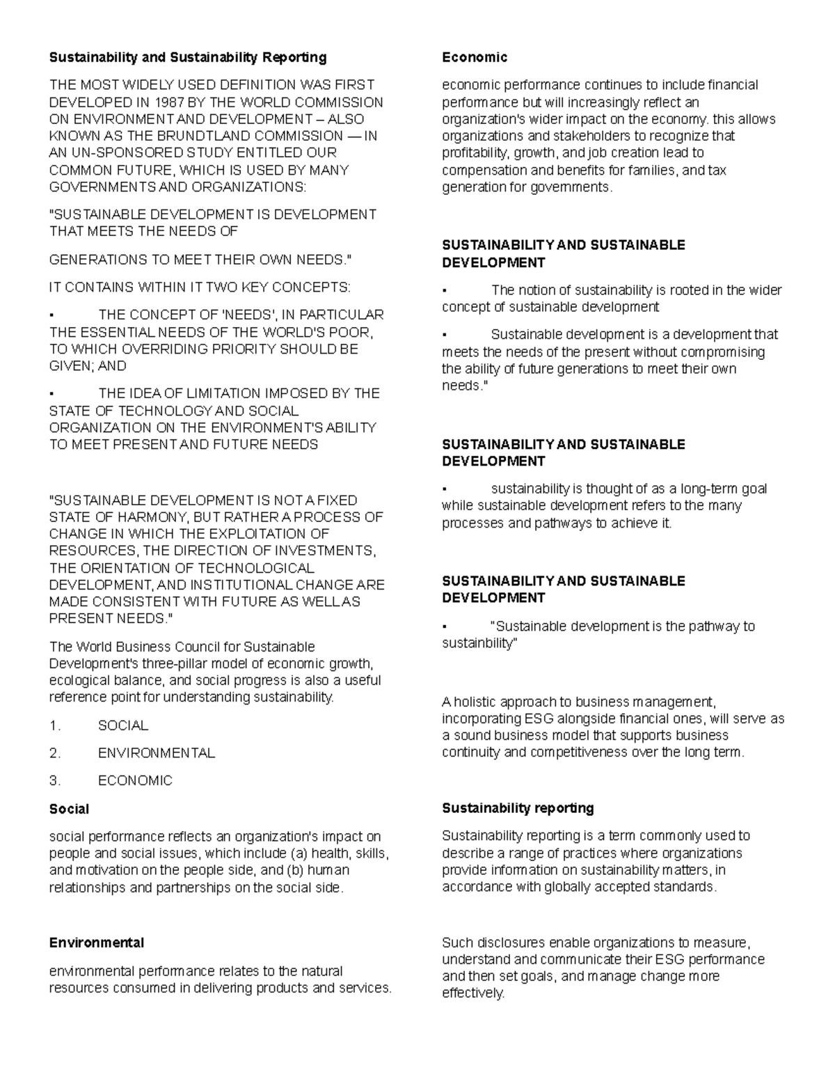 SSA- Sustainability Reporting and Its Theoretical Frameworks - Studocu