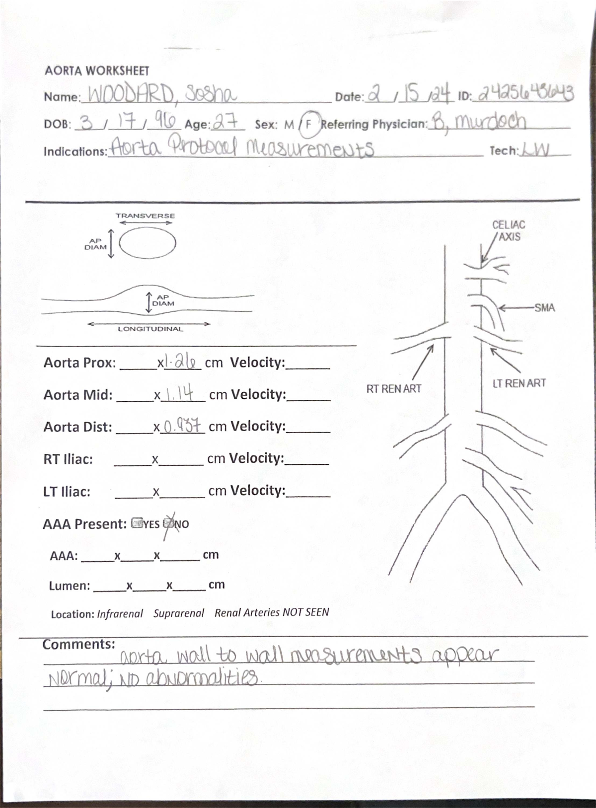 AORTA WORKSHEET Wk 4 - Patient Measurements & Observations - Studocu