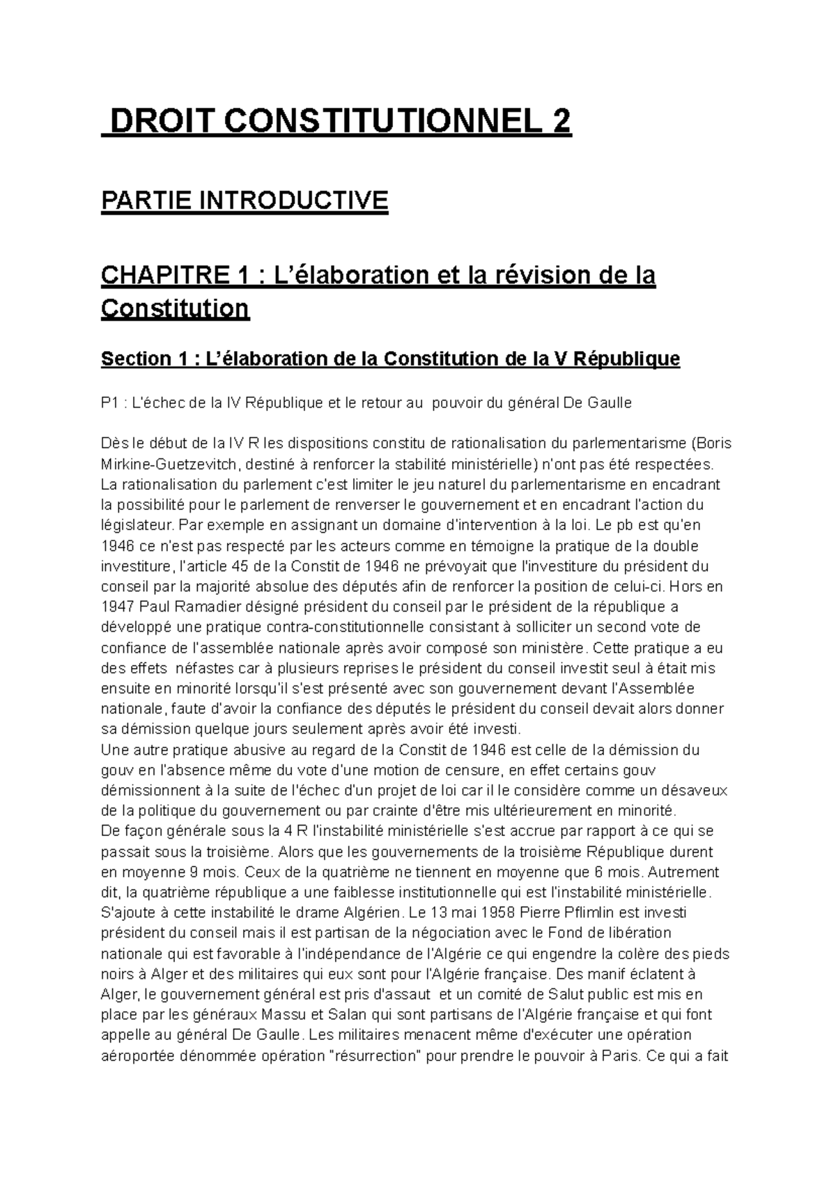 Droit Constit 2 - Cours de L1 - DROIT CONSTITUTIONNEL 2 PARTIE ...