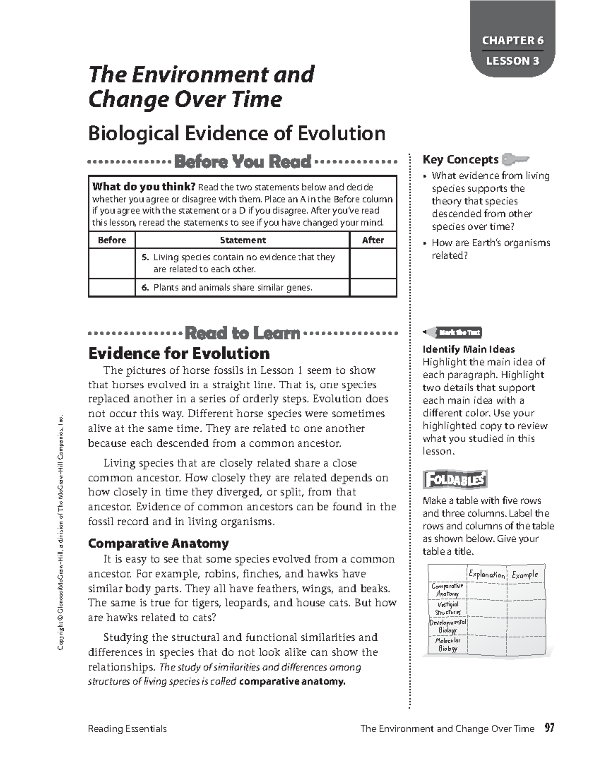 IR The Environment and Change Over Time: Evidence for Evolution and ...