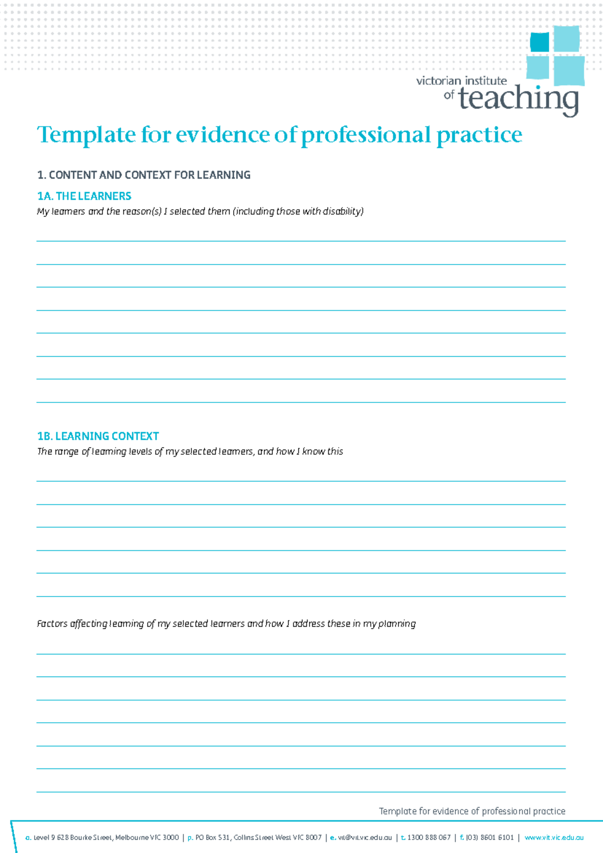 Final Exam Template for Evidence of Professional Practice - 628 - Studocu