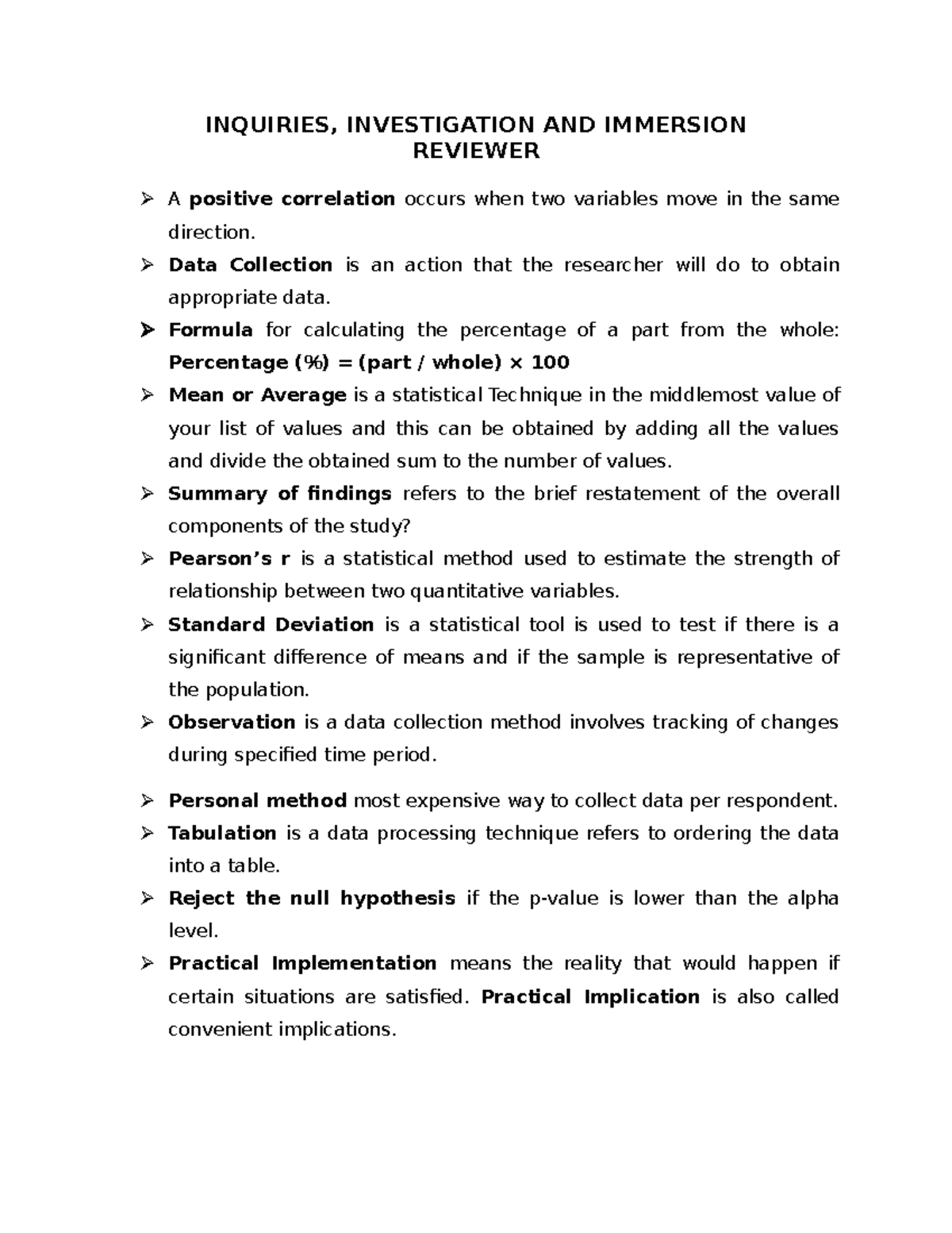Practical Research 2 - Reviewer - INQUIRIES, INVESTIGATION AND ...