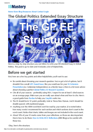 Ib higher level global politics revision - ZNOTES ####### SUMMARIZED ...