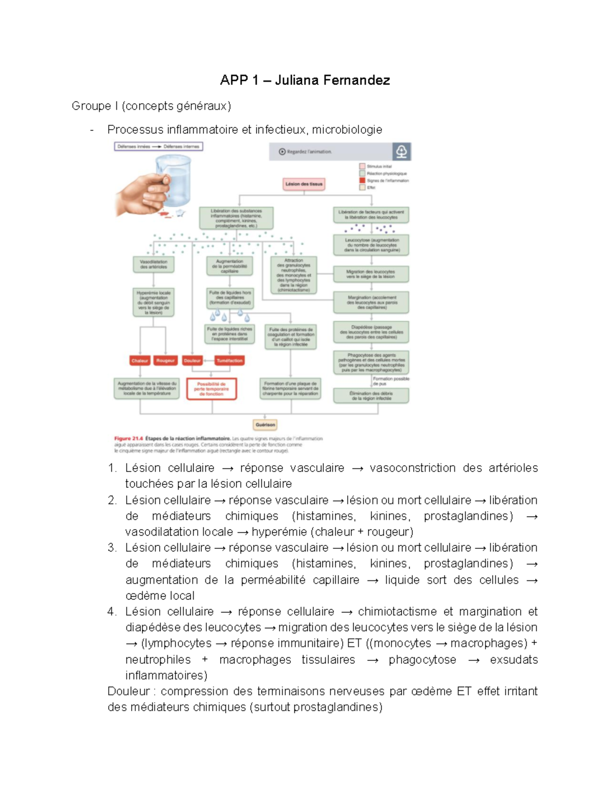 APP 1 - Processus Inflammatoire et Infectieux en Microbiologie - Studocu