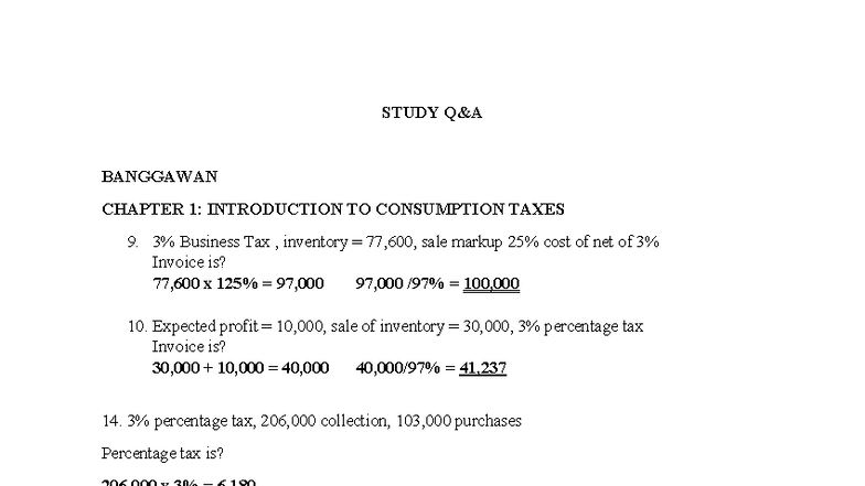 STUDY BUS TAX CHAPTER 1: INTRODUCTION TO CONSUMPTION TAXES - Studocu