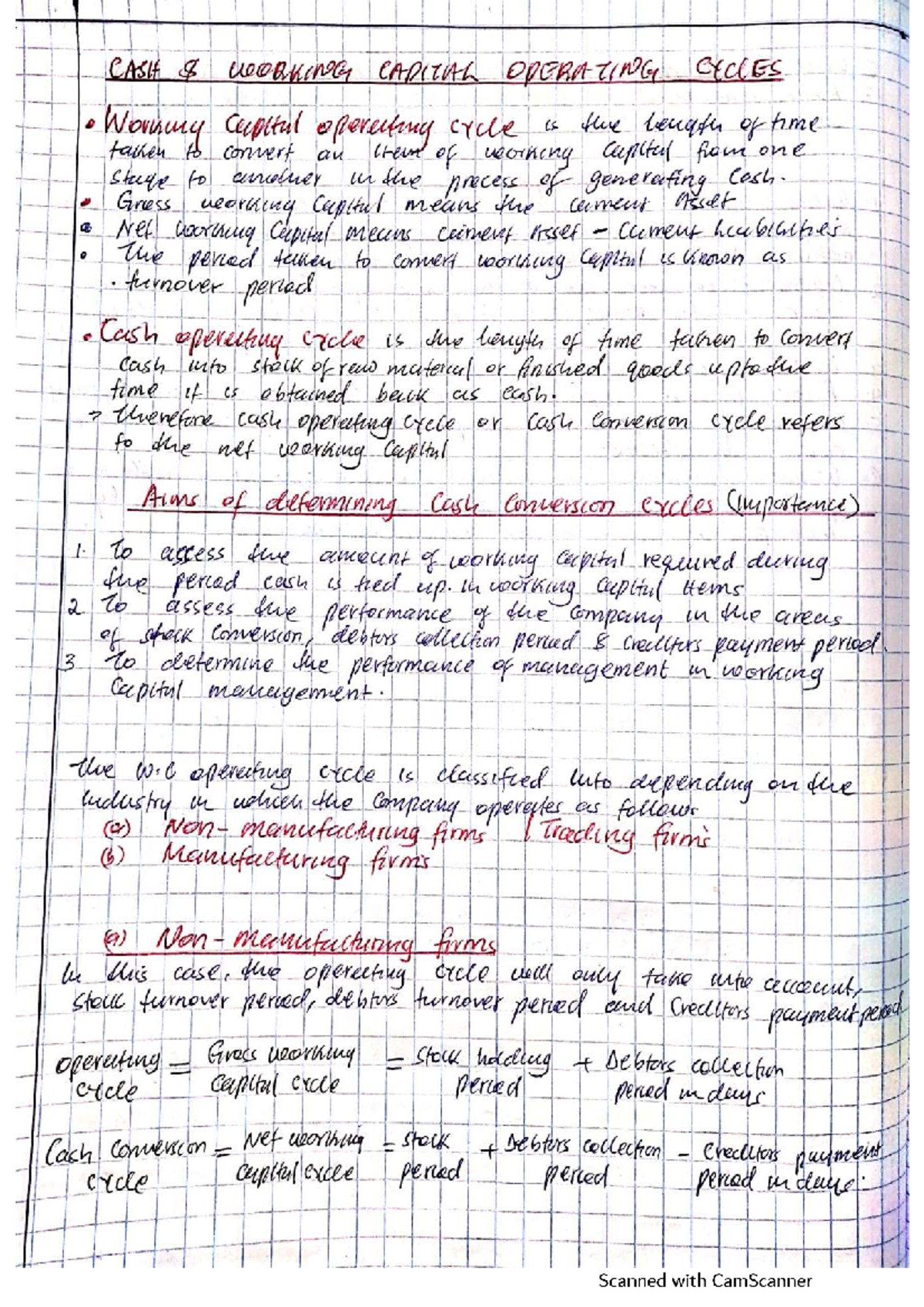Cash Working Capital Operating Cycle Analysis (FIN 101) - Studocu