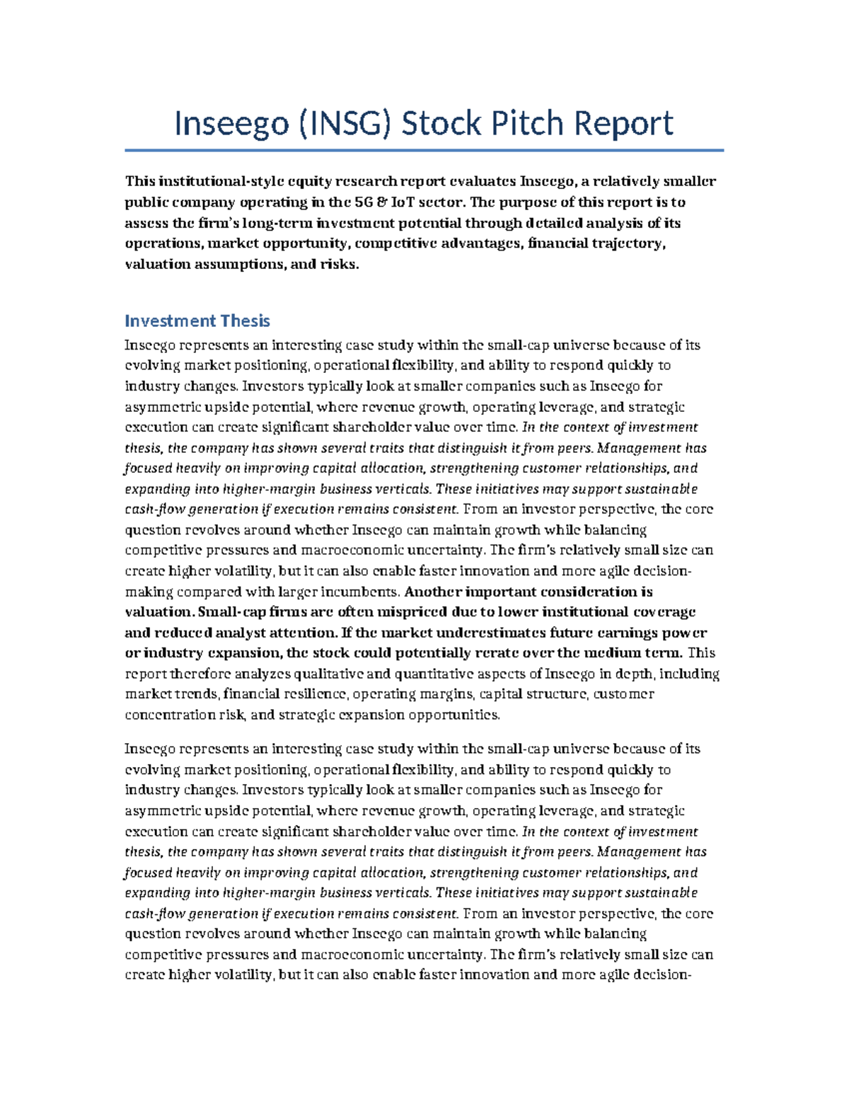 Inseego (INSG) Stock Pitch Report: Analyzing Growth Potential and Risks ...
