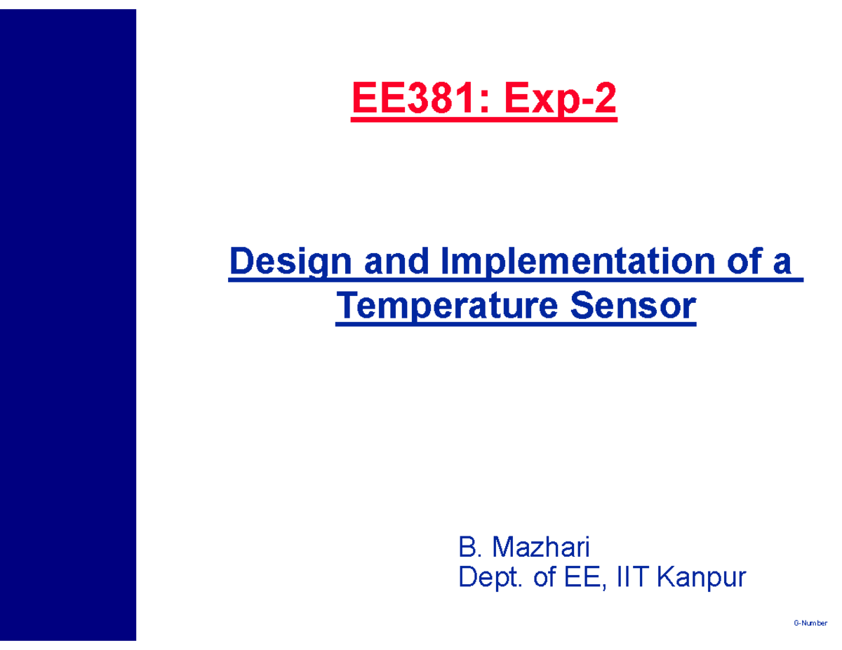 EE381: Temperature Sensor Design and Implementation Notes - Studocu