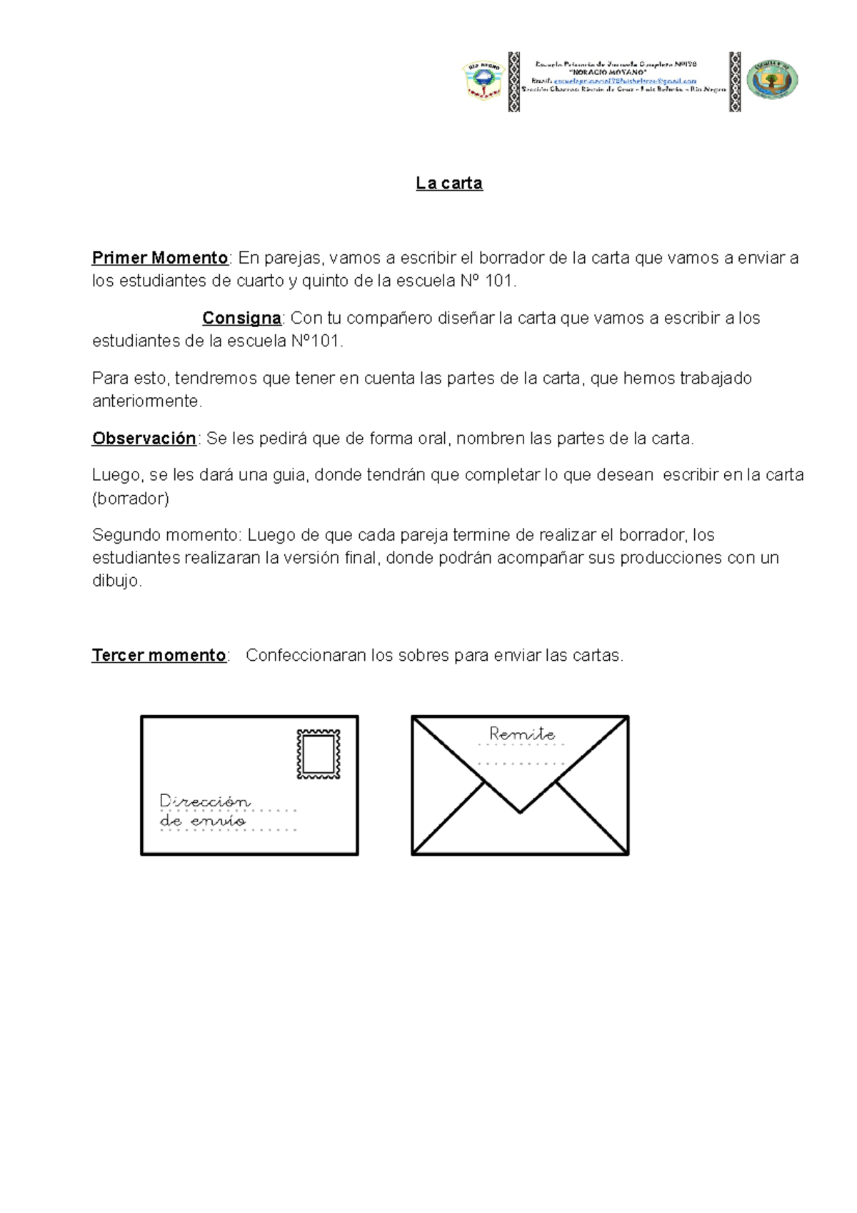 Secuencia Didáctica: La Carta para Cuarto Grado Primaria - Studocu