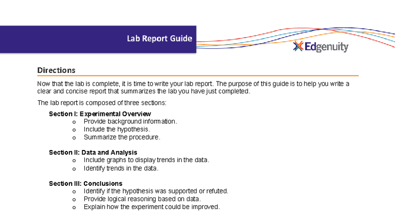 Experimental Lab Report Guide: Writing Your Report - Studocu