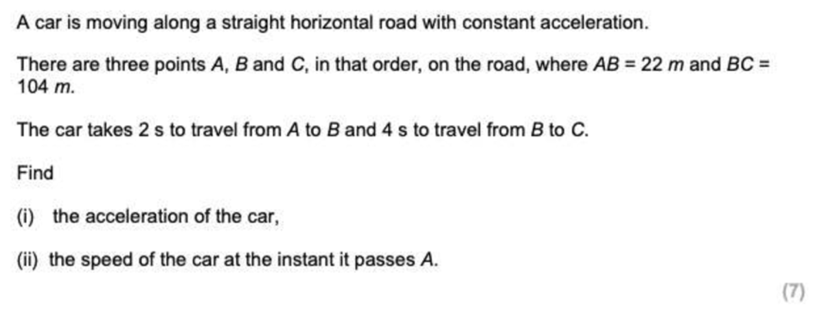 Constant Acceleration Exam Questions (Physics 101) - Studocu