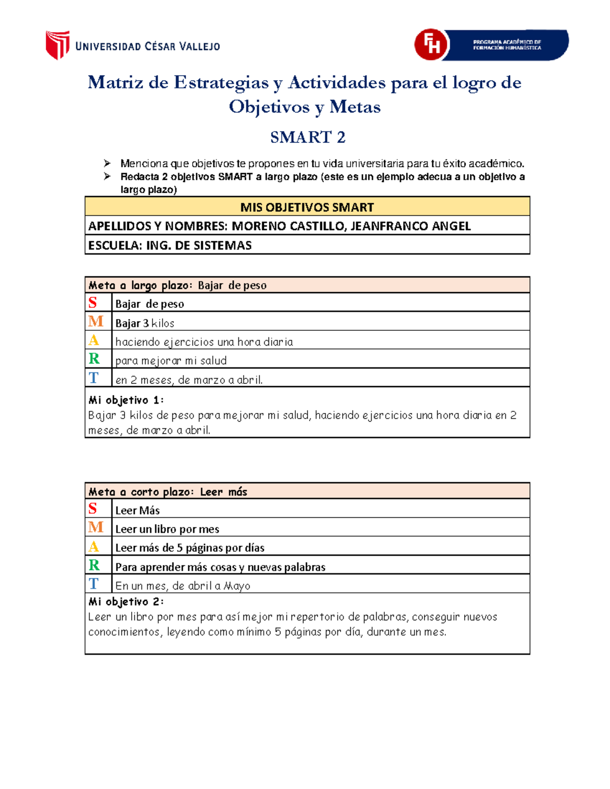 Matriz Smart 2 - tuto - Matriz de Estrategias y Actividades para el ...