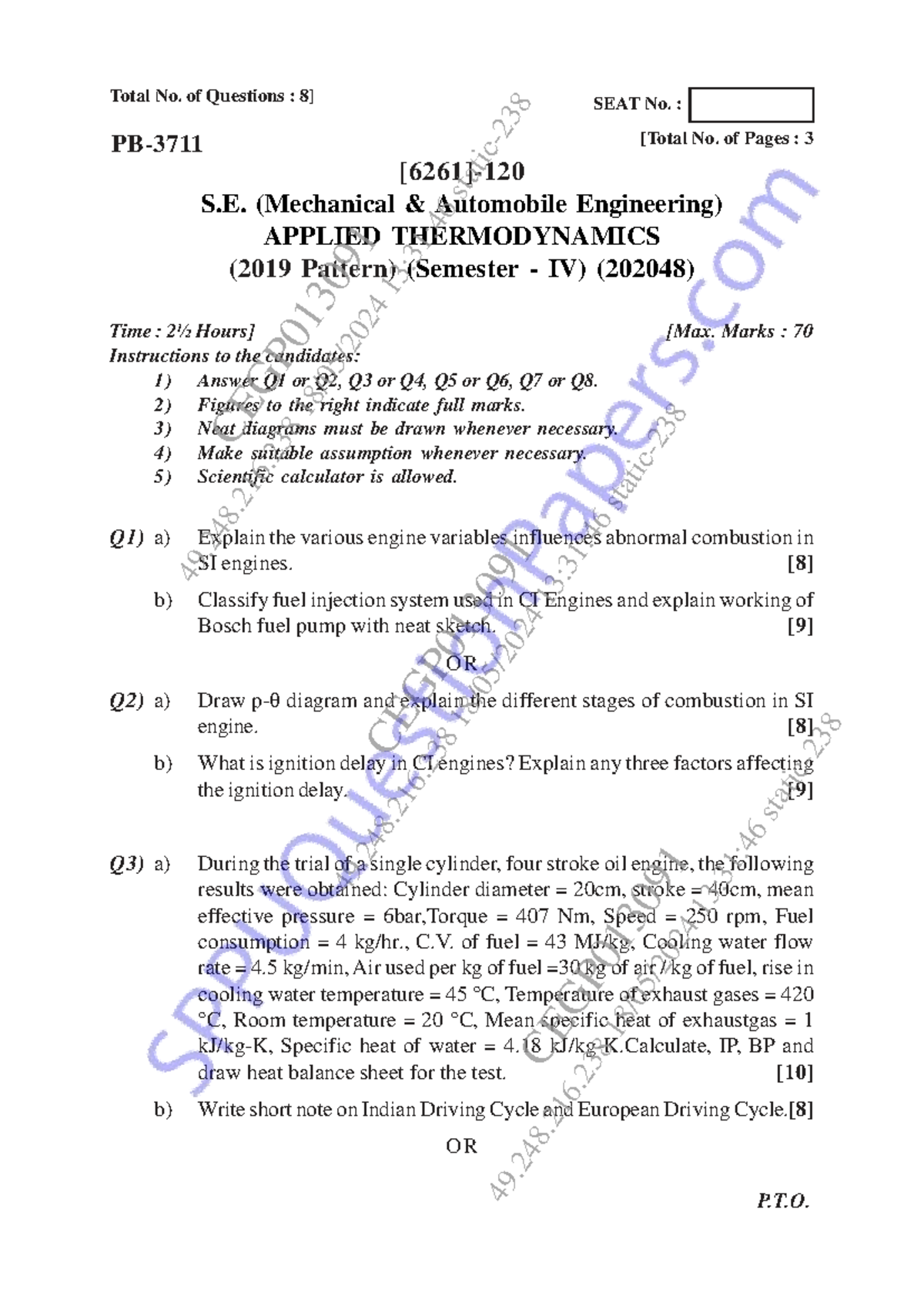 Applied Thermodynamics (2019 Pattern) - BE Mechanical Engineering Sem ...