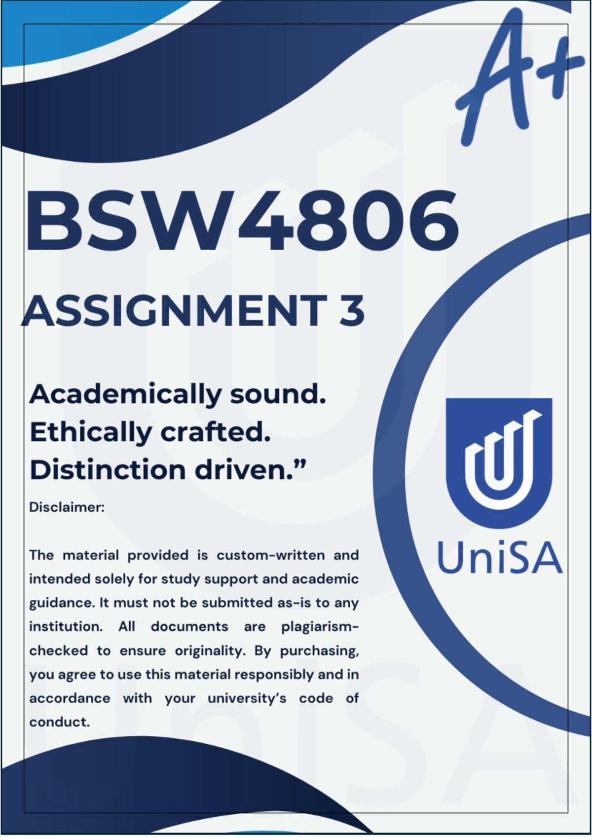 BSW4806 Assignment 3: Case Studies on Child Safety and Caregiving - Studocu