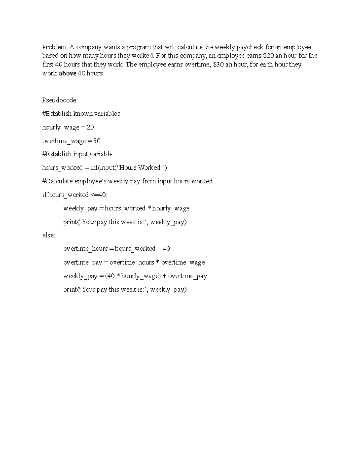 IT140 Module 3 Assignment - Problem: A company wants a program that ...