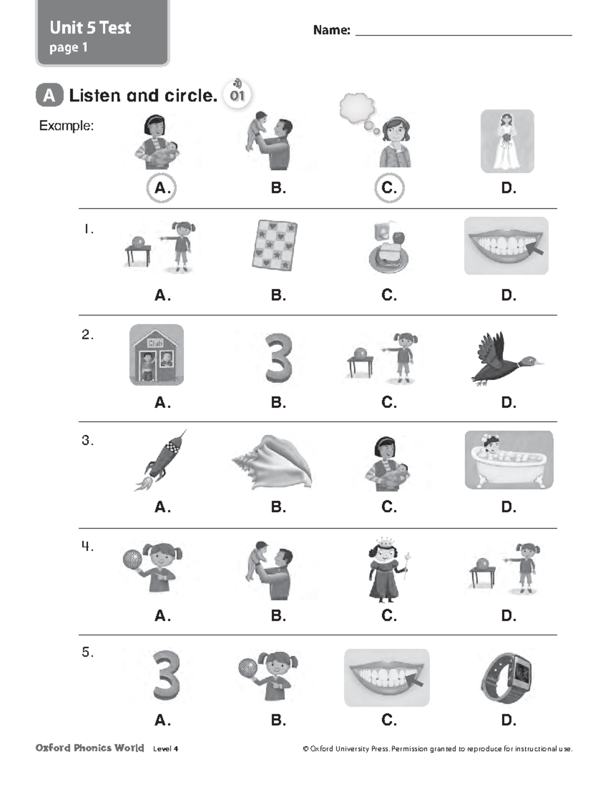 OPW Level 4 Unit 5 Phonics Test - Listening & Writing - Studocu