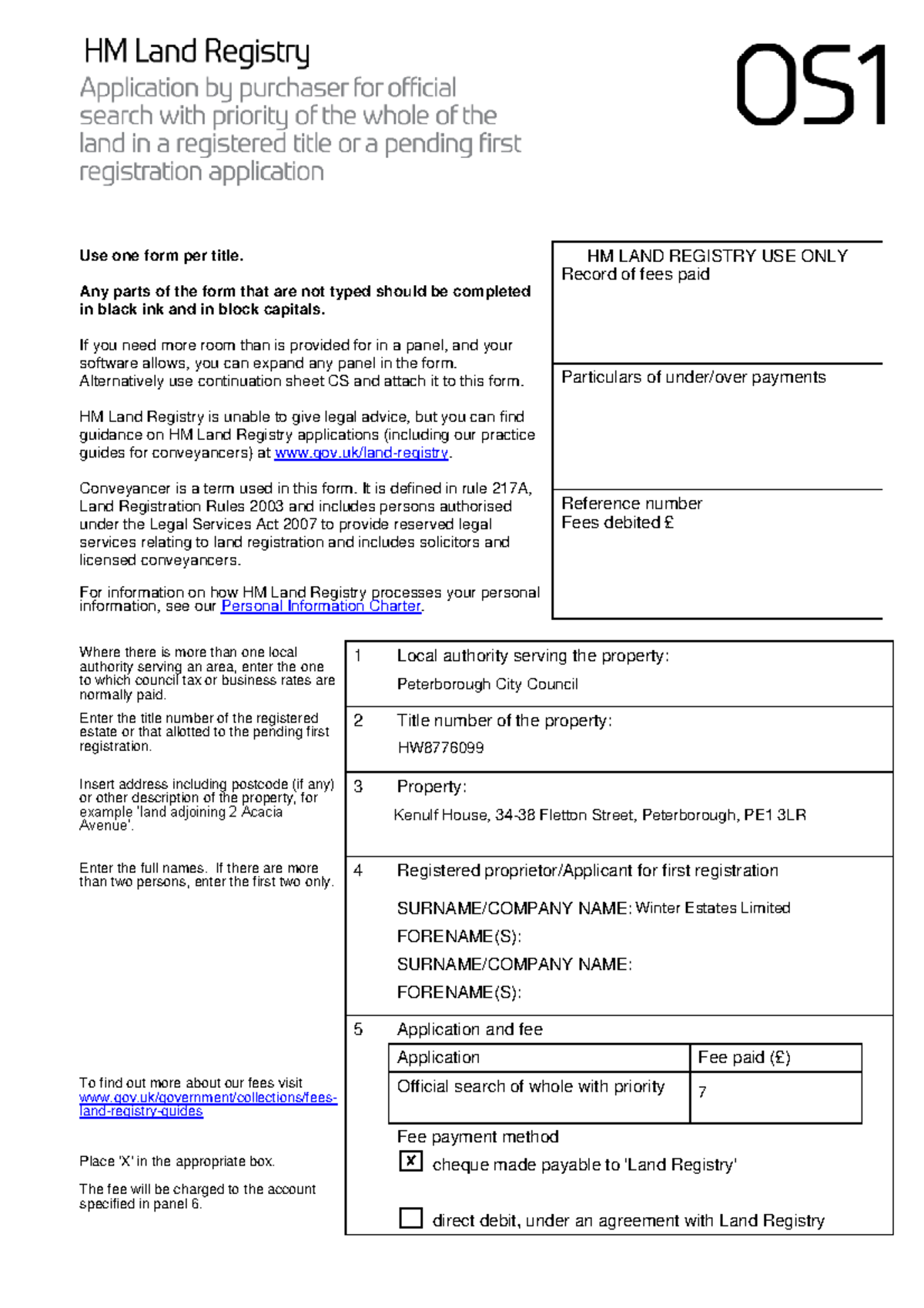 OS1 Form Instructions for HM Land Registry Applications - Studocu
