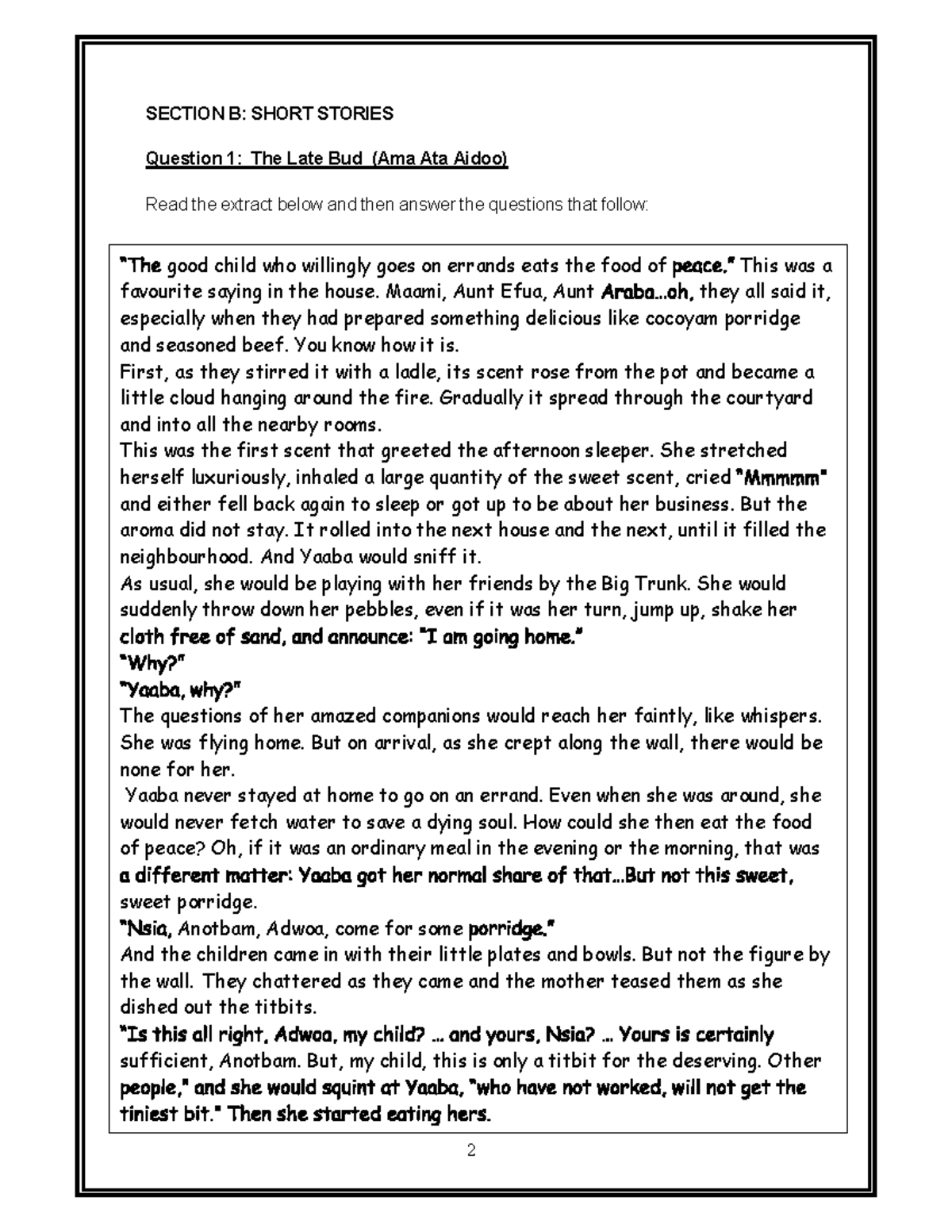 GR 10 ENG P2 - Assignment on Short Stories: The Late Bud Analysis - Studocu