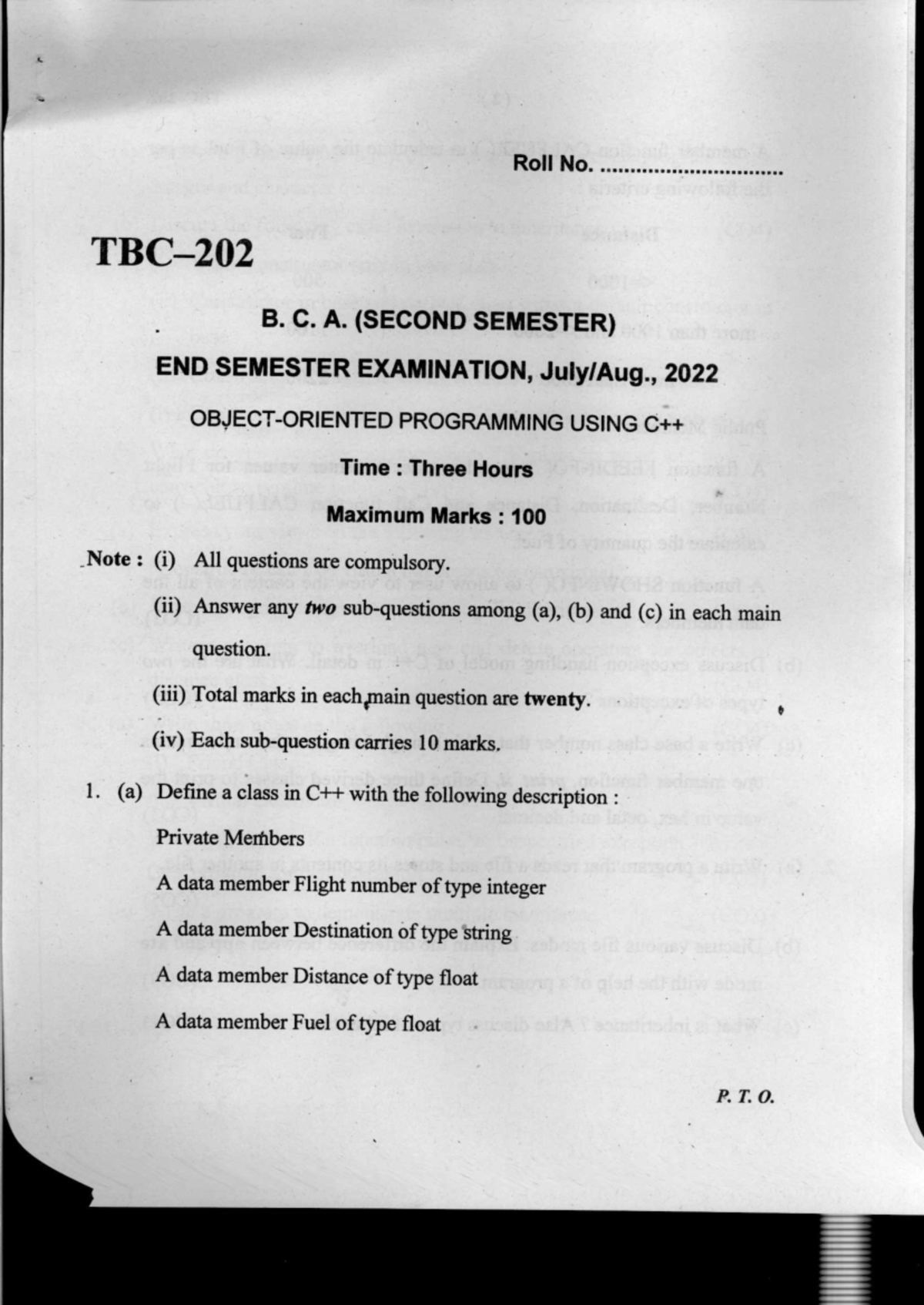 TBC-202 - End Semester Exam Notes on Programming Concepts - Studocu