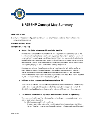 NR586NP Concept Map Summary Worksheet - NR586NP Concept Map Summary ...