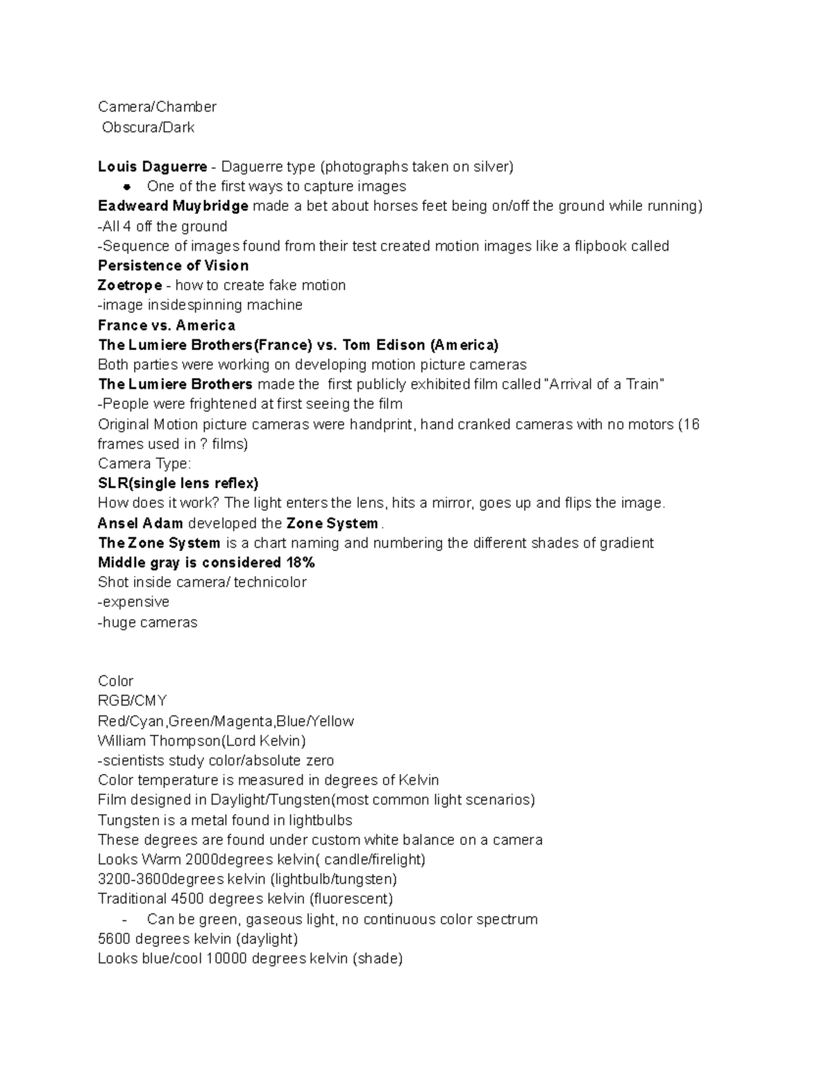 Cinematography Techniques and Notes (Film Studies: 9/23-9/30) - Studocu