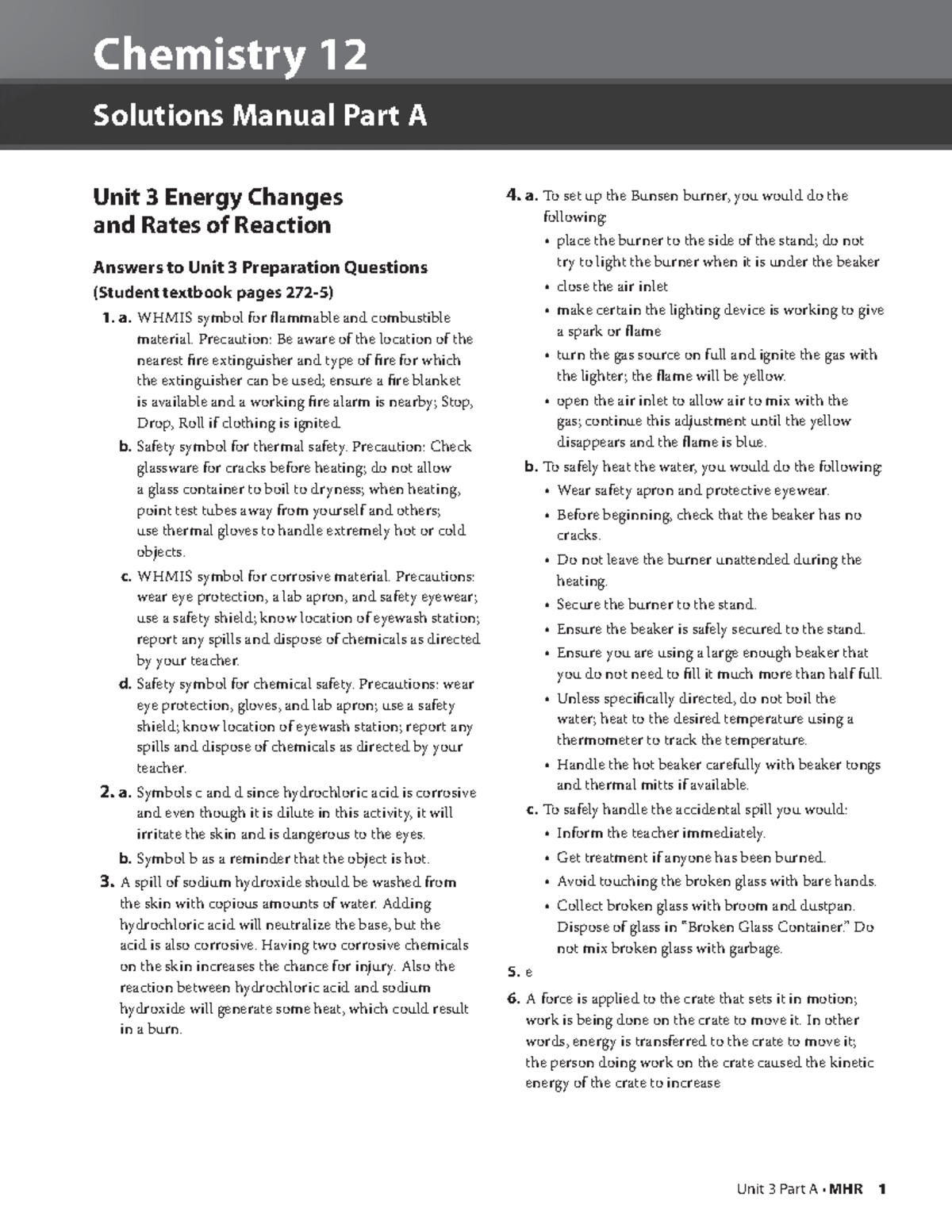 Chemistry 12 Solutions Manual: Energy Changes & Reaction Rates - Studocu