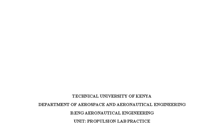 B.ENG AERONAUTICAL ENGINEERING: Piston Engine Lab Report - Studocu
