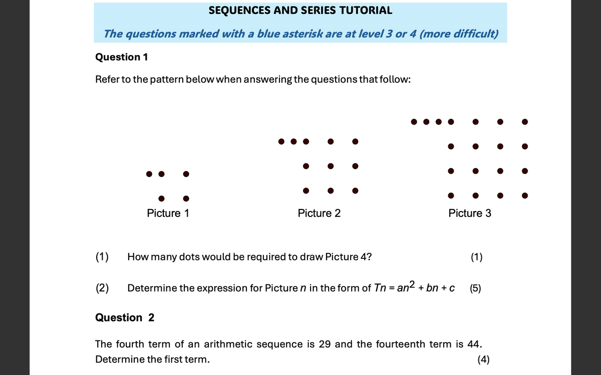 Series and sequences - maths - Math2020 - SEQUENCES AND SERIES TUTORIAL ...