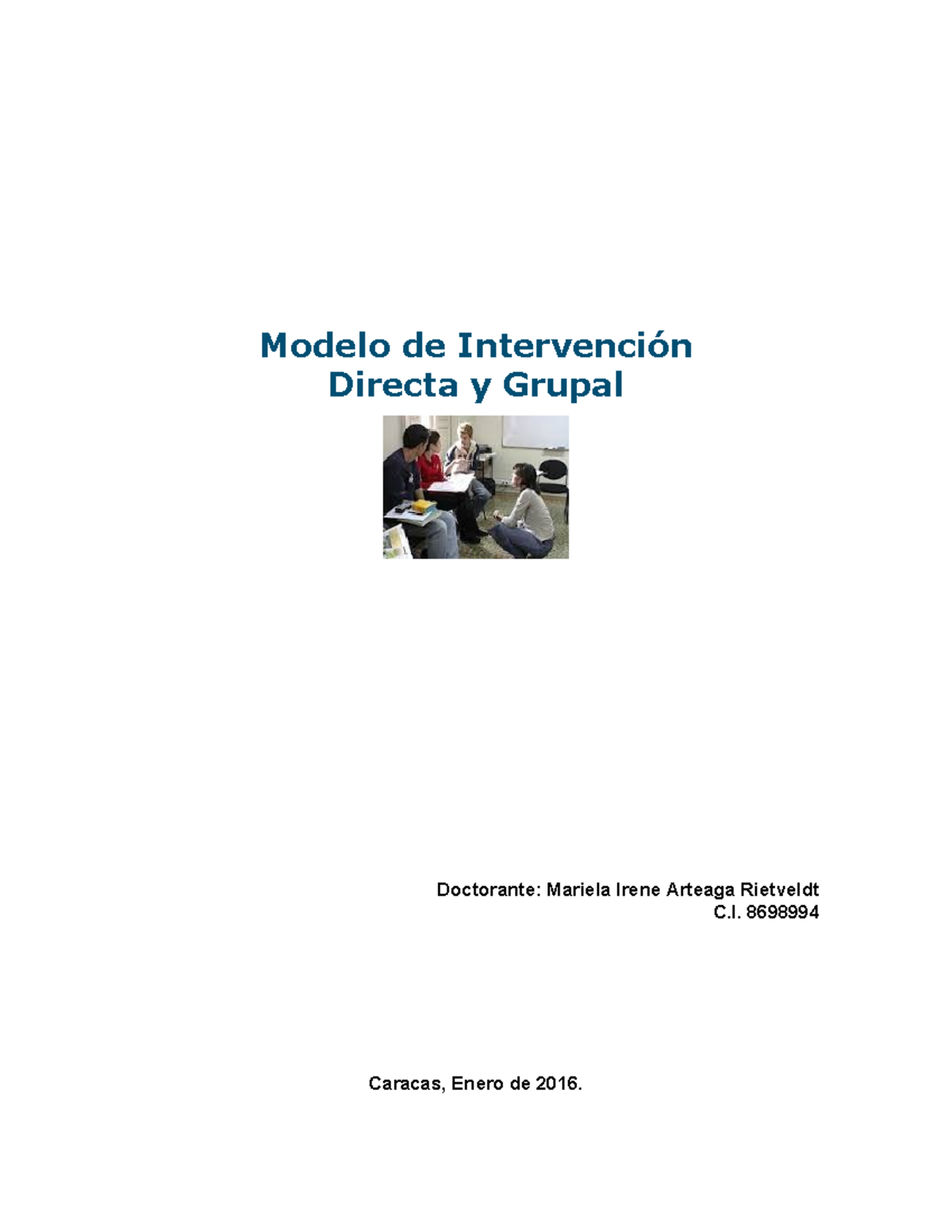Modelo de Intervencion Directa y Grupal - Modelo de Intervención ...