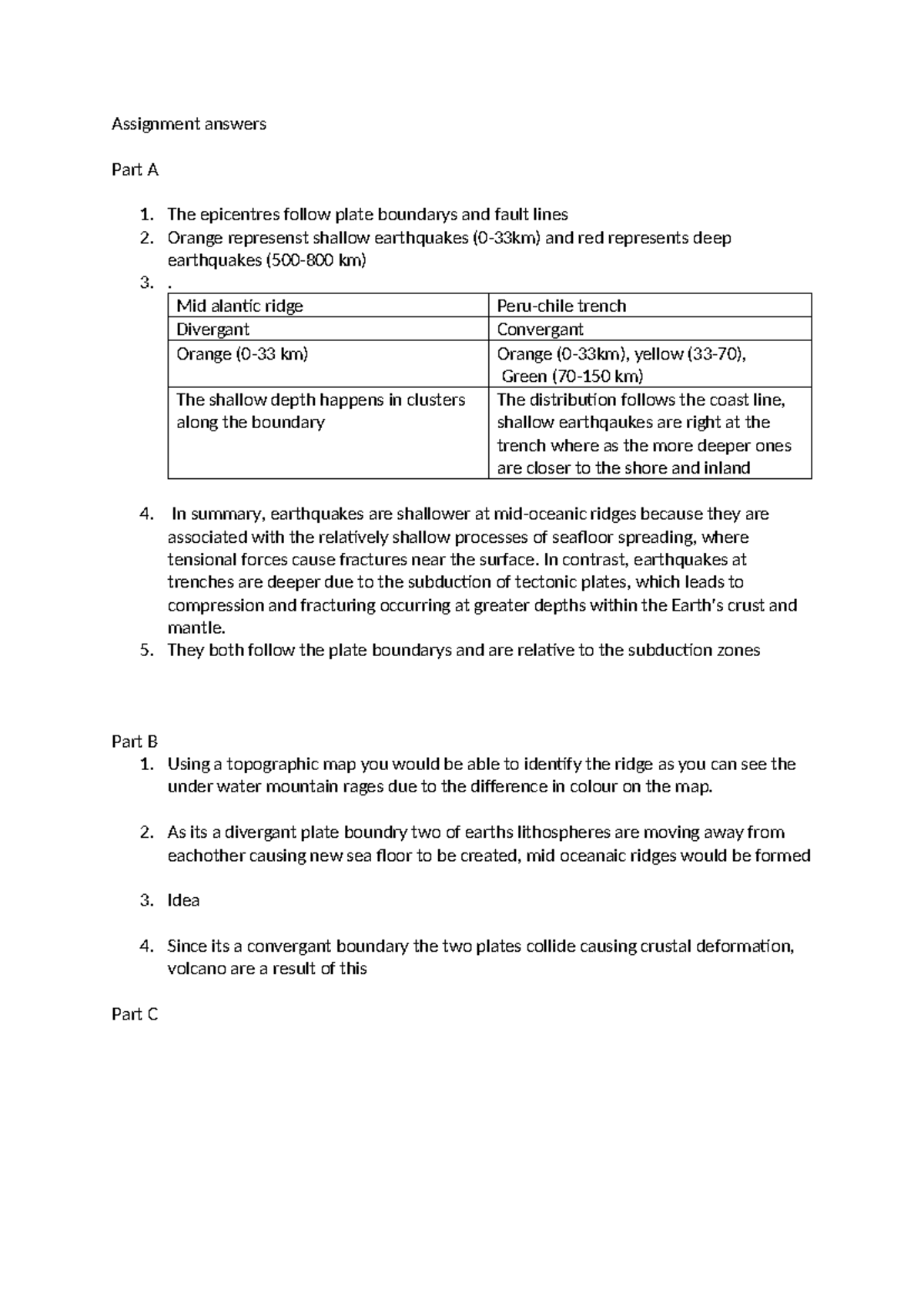 Assignment Answers: Earthquake Patterns & Plate Boundaries Analysis ...