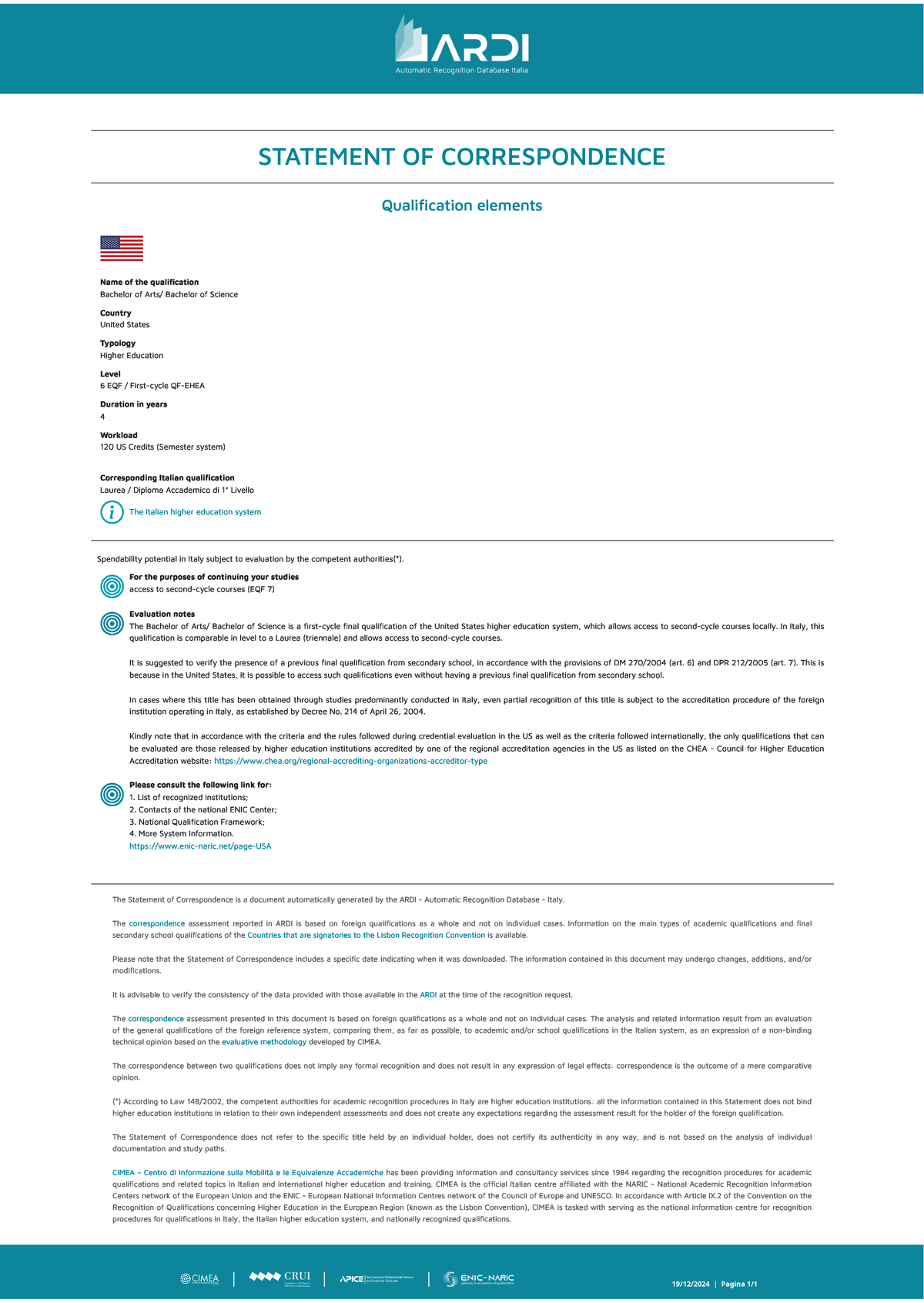 ARDI - US - 2 - Statement of Correspondence for Higher Education ...