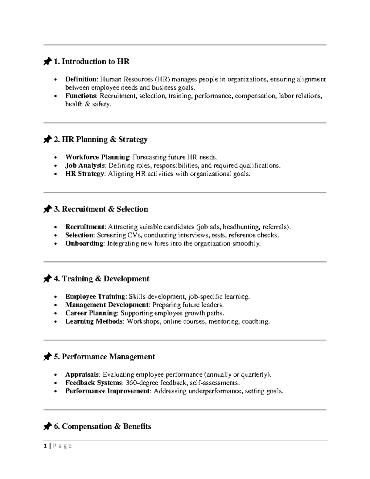 HRM 101: Comprehensive Notes on Human Resources Management - Studocu