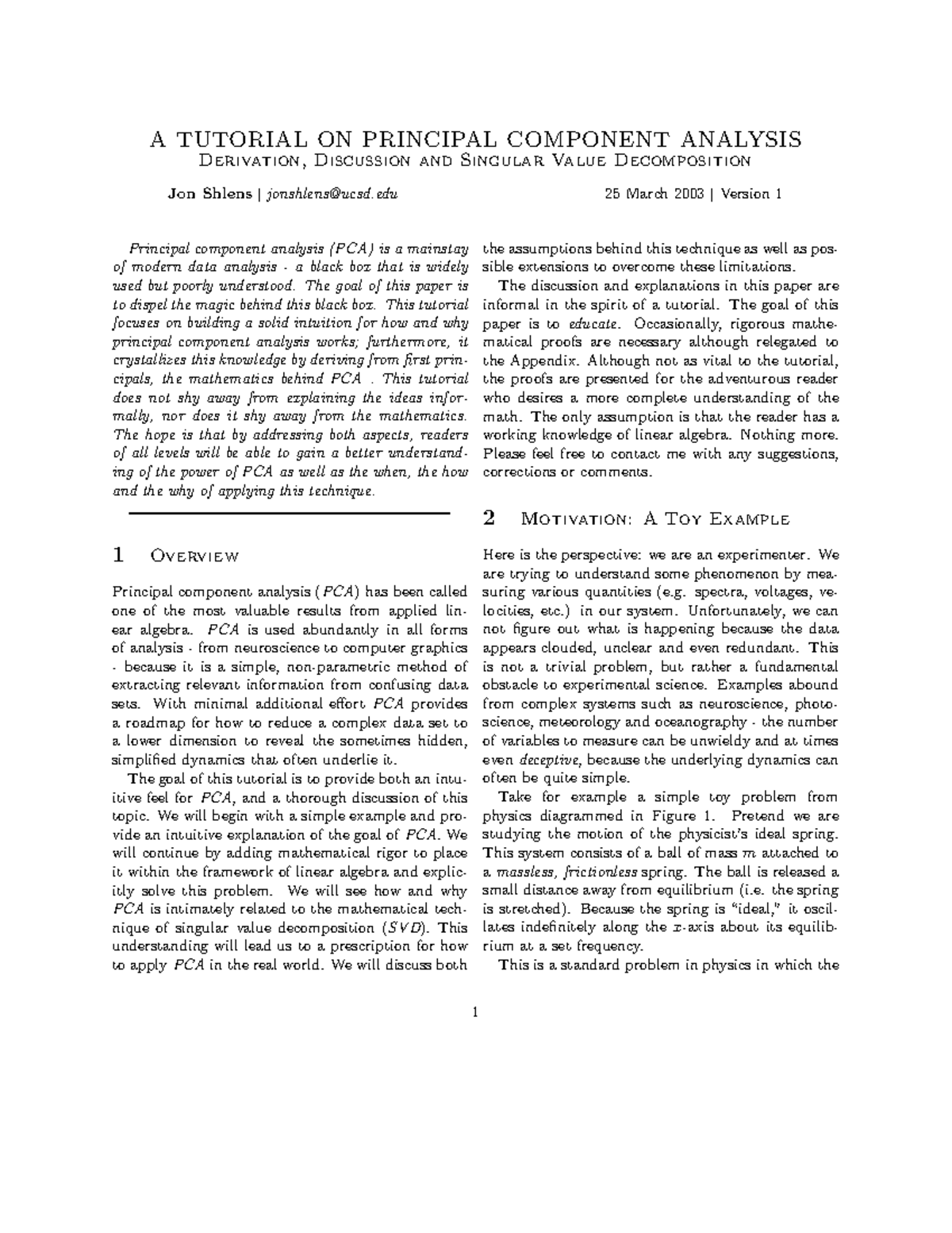 PCA 101: Building Intuition through Derivation & Discussion - Studocu