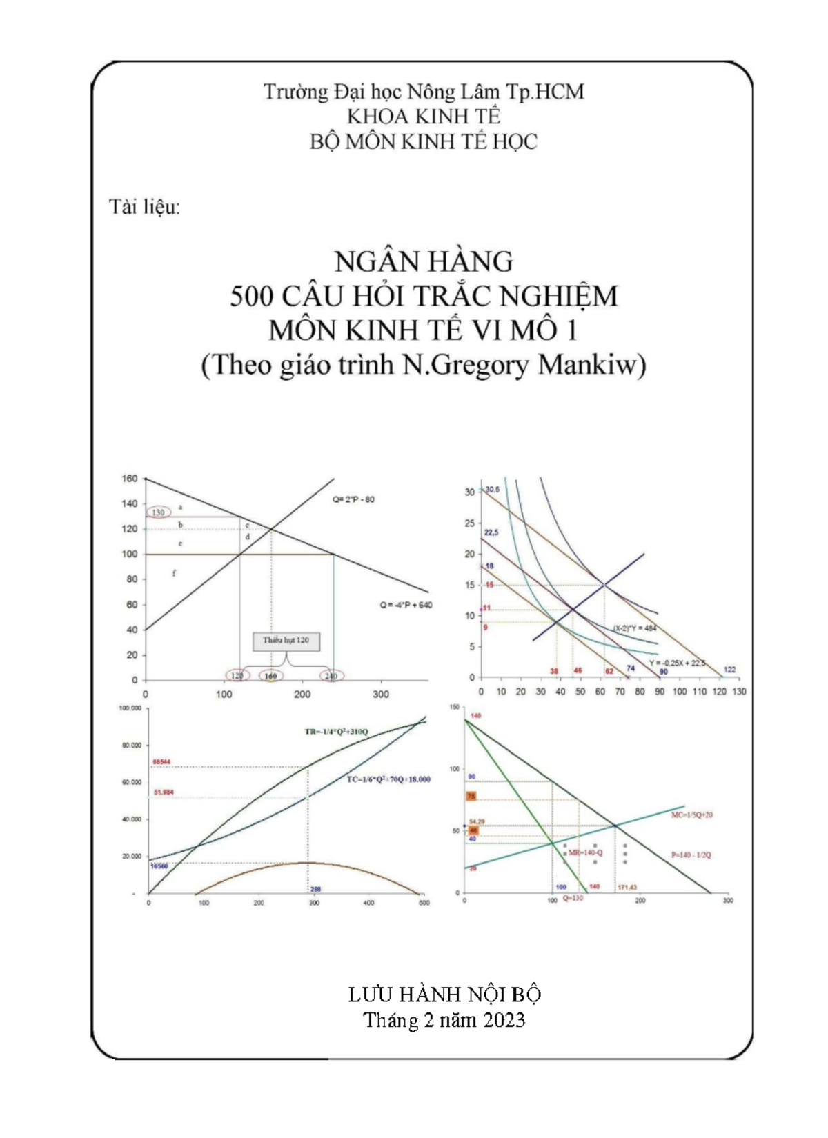 Câu hỏi trắc nghiệm Kinh tế vi mô 500 câu - 2023 - Studocu