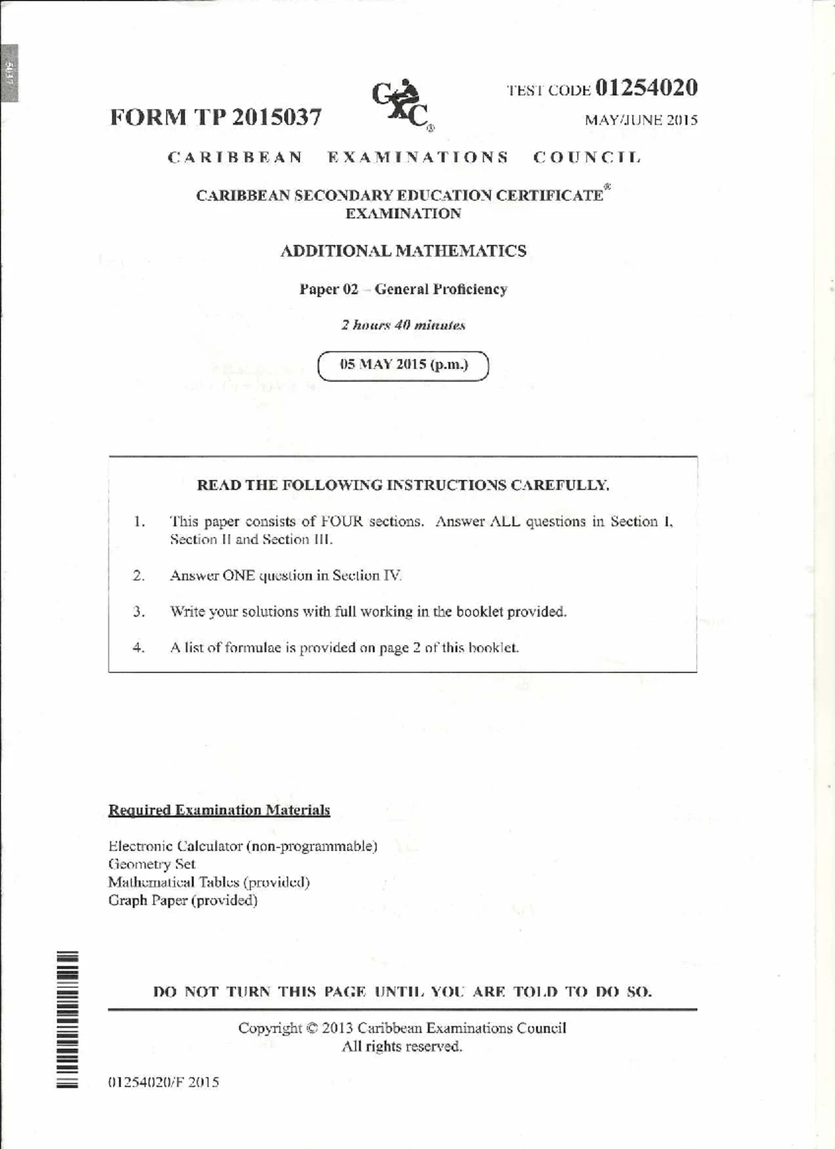 CSEC French Exam Paper 02 - Proficiency - June 2021 - Studocu