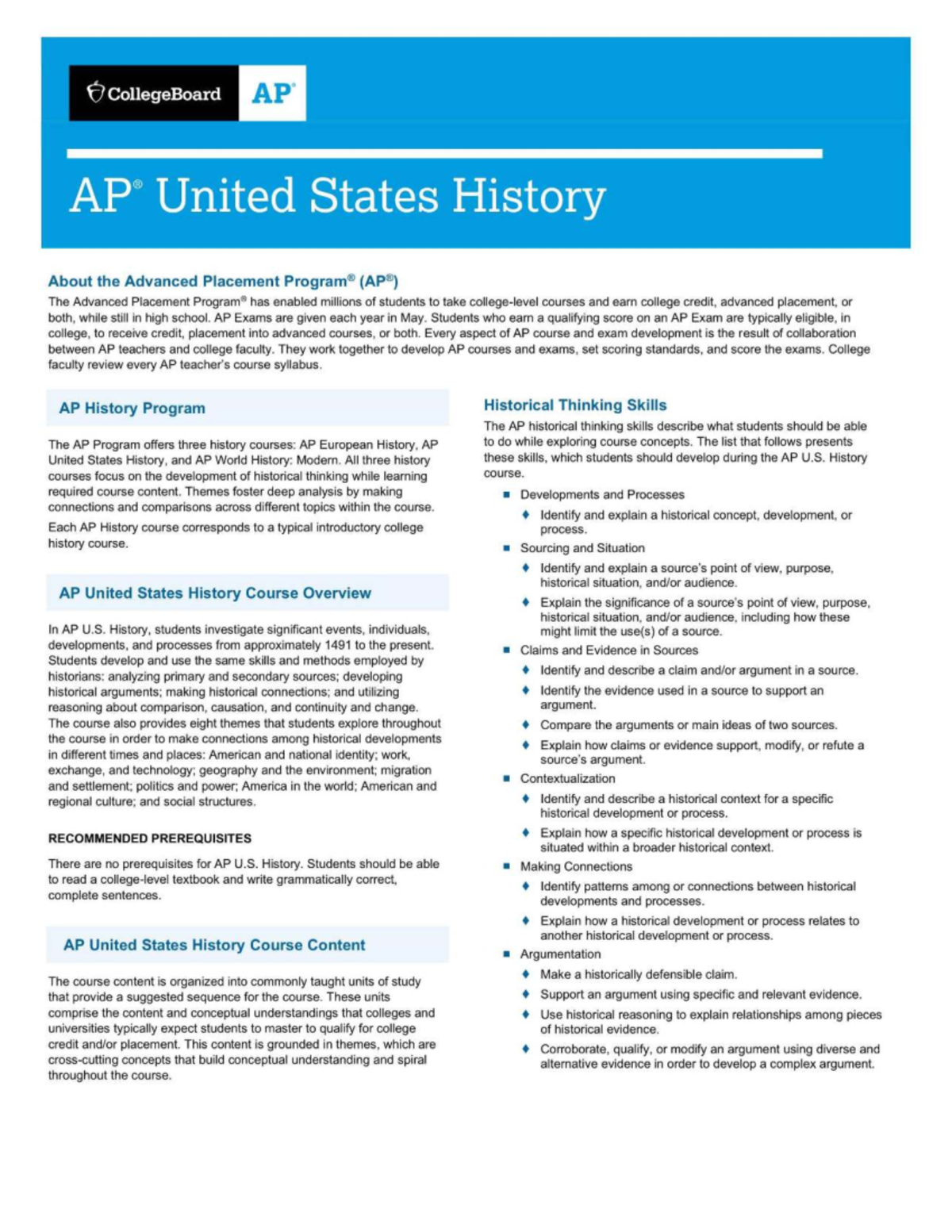 Overview of APUSH - Notes for AP U.S. History Final Exam - Studocu